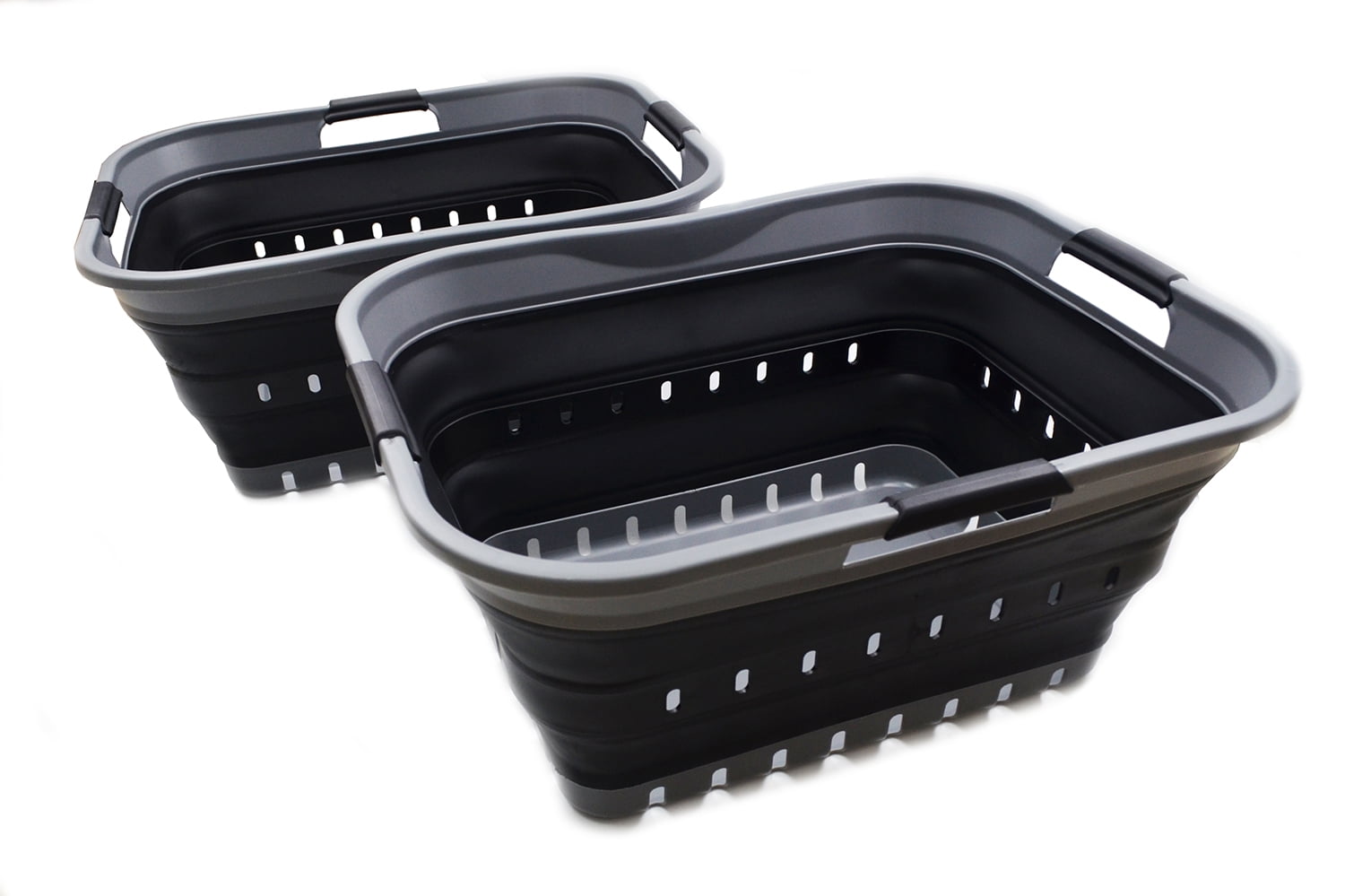 SAMMART 42L (11 gallon) Collapsible Plastic Laundry Basket - Foldable ...