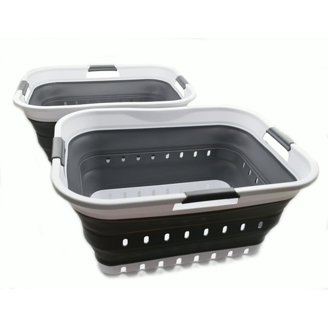 SAMMART 42L (11 gallon) Collapsible Plastic Laundry Basket - Foldable ...