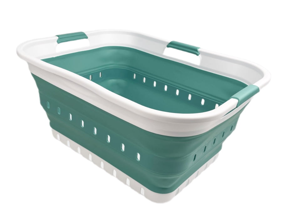 SAMMART 42L (11 gallon) Collapsible Plastic Laundry Basket - Foldable ...