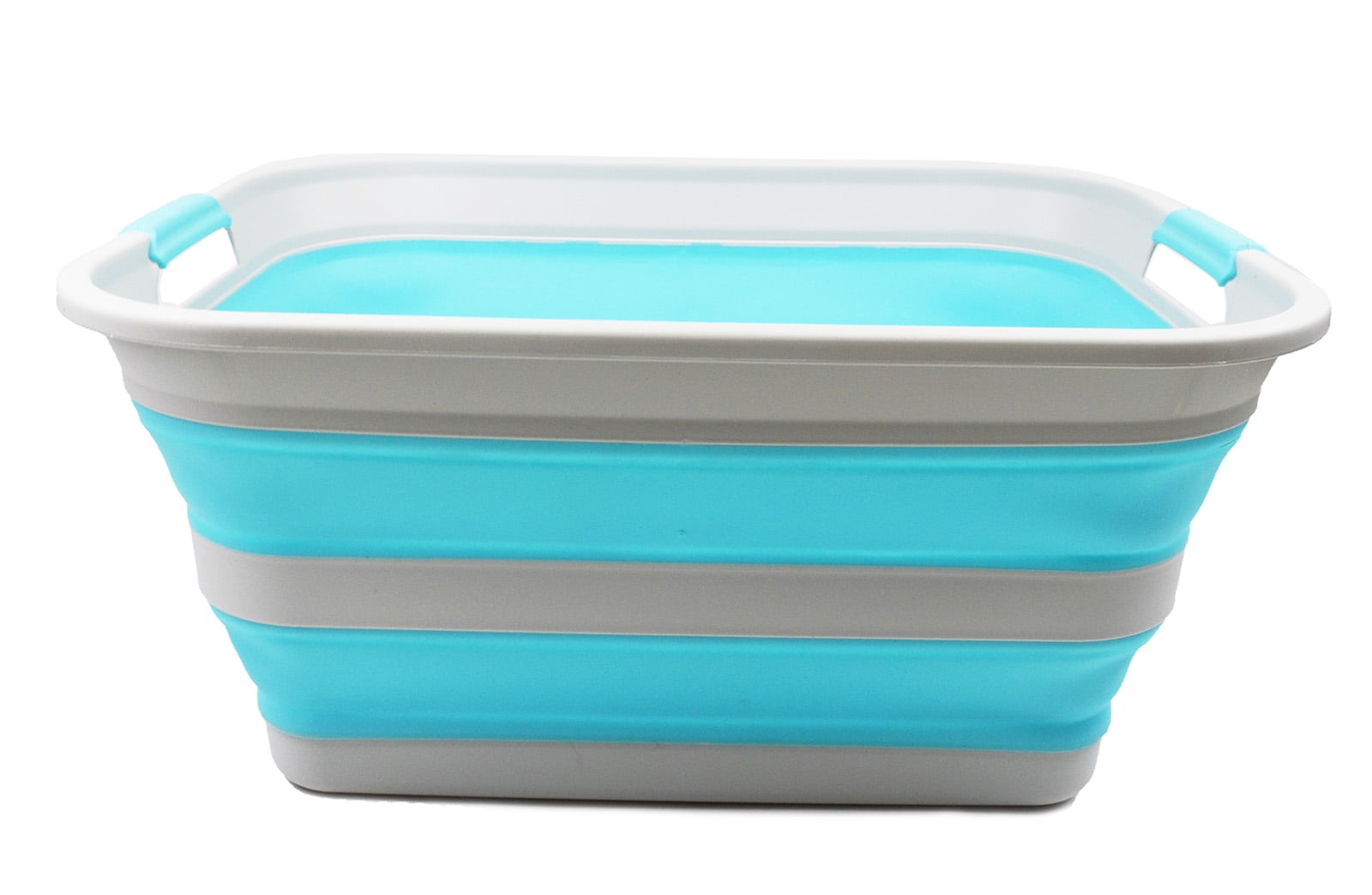 SAMMART 42L Collapsible Plastic Laundry Basket - Foldable Pop Up ...