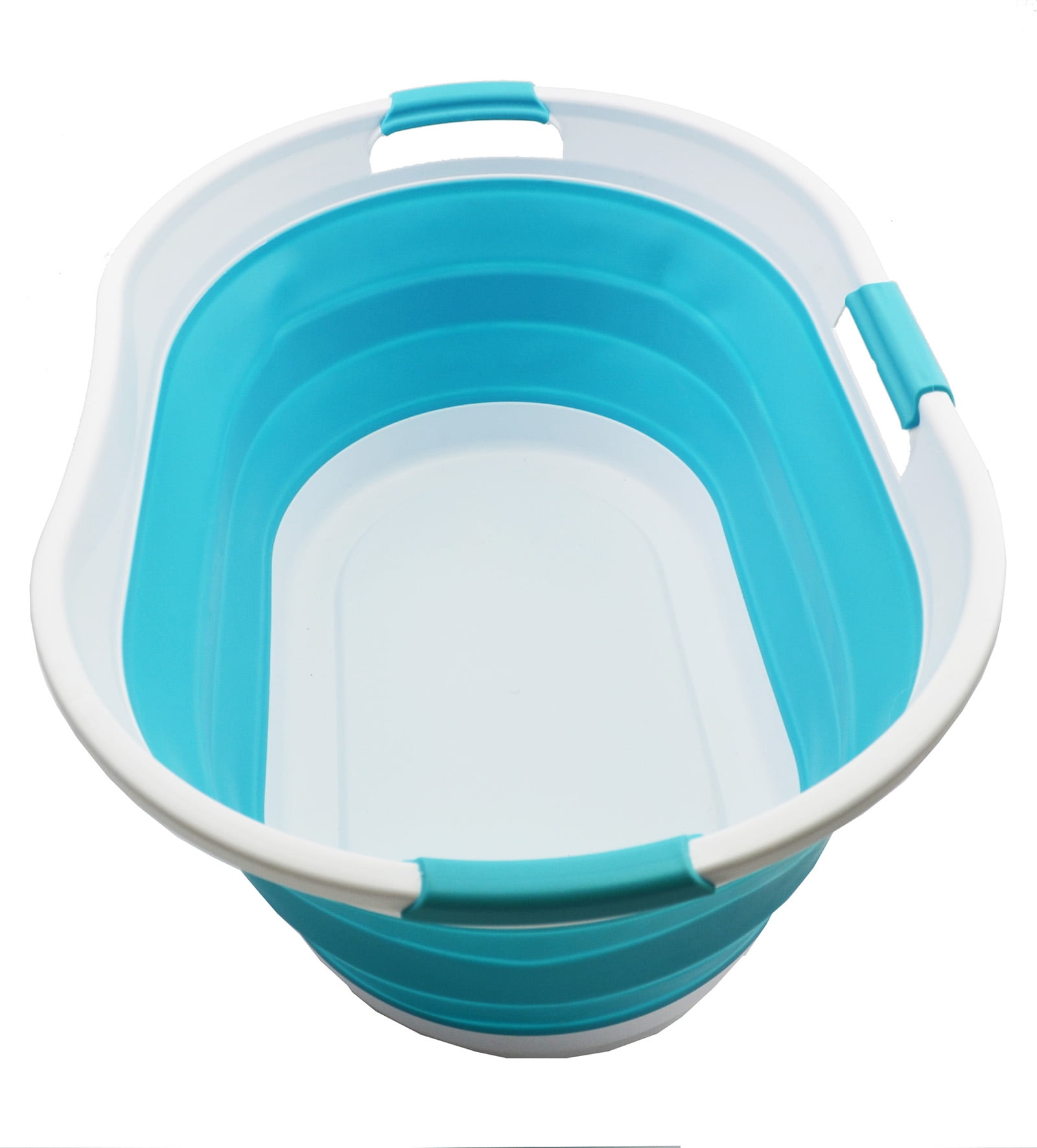 SAMMART 44L Collapsible Plastic Laundry Basket - Foldable Pop Up ...