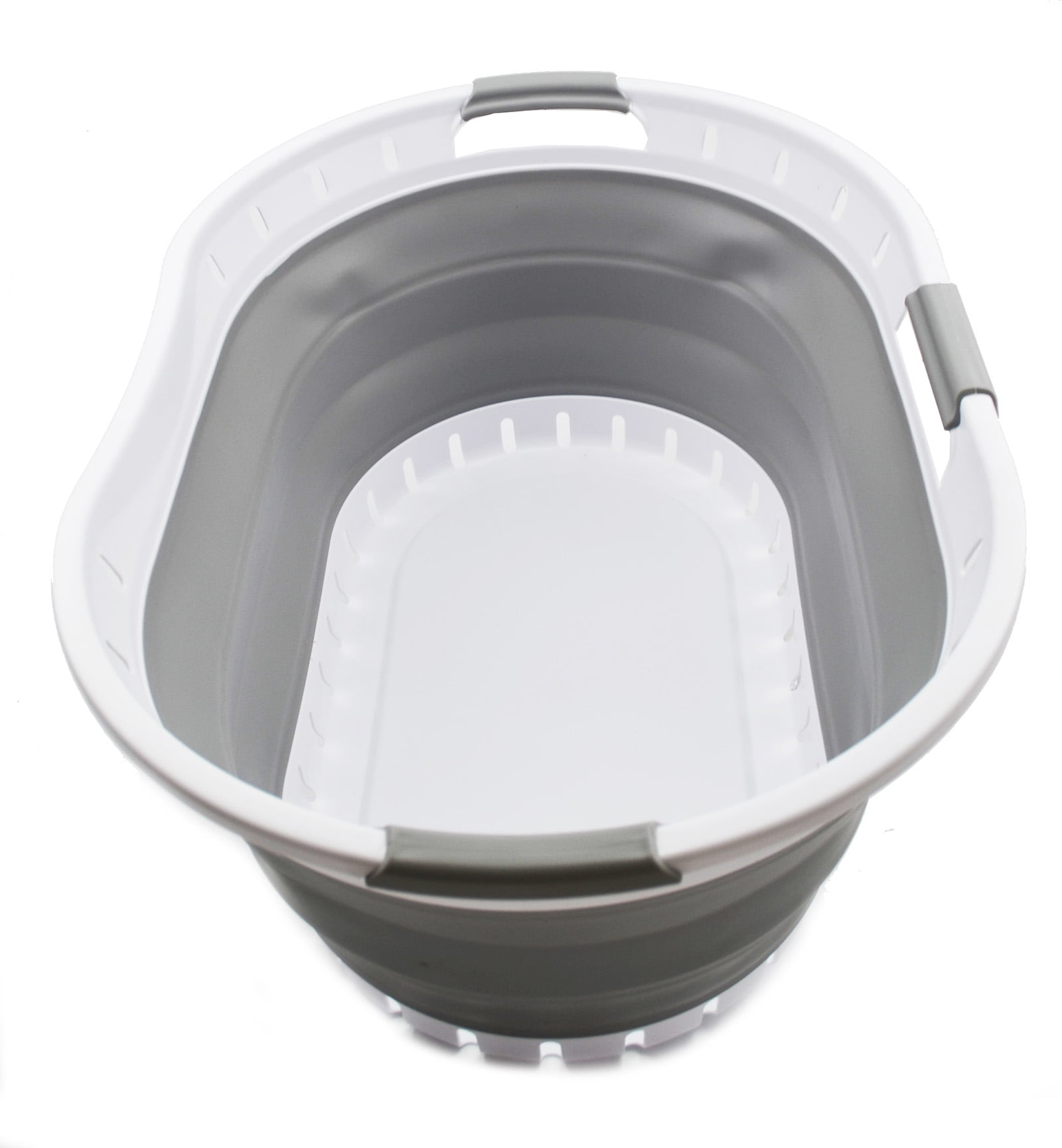 SAMMART 44L Collapsible Plastic Laundry Basket - Foldable Pop Up ...