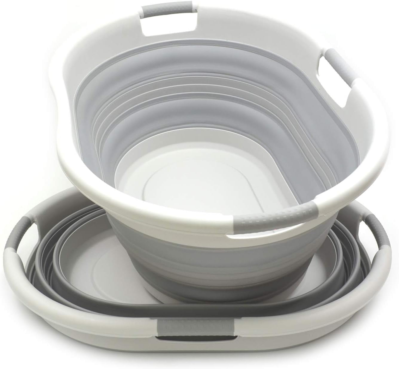 SAMMART 57L (15 Gallons) Collapsible 3-Handled Plastic Laundry Basket ...