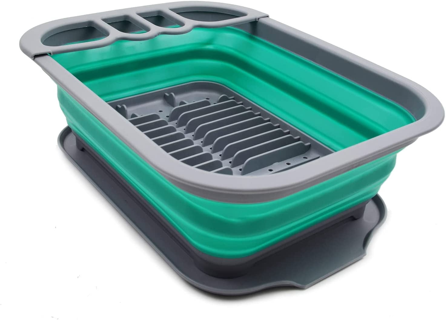 SAMMART 7.5L (2 Gallon) Collapsible Dish Drainer with Drainer Board ...