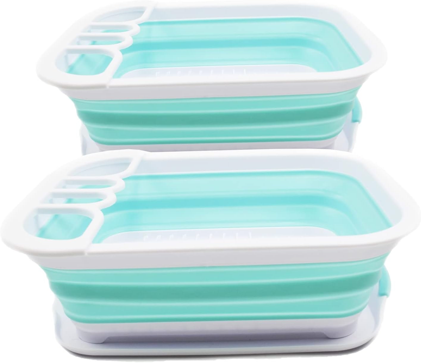 SAMMART 7.5L (2 Gallon) Collapsible Plastic Dish Drainer with Drainer ...