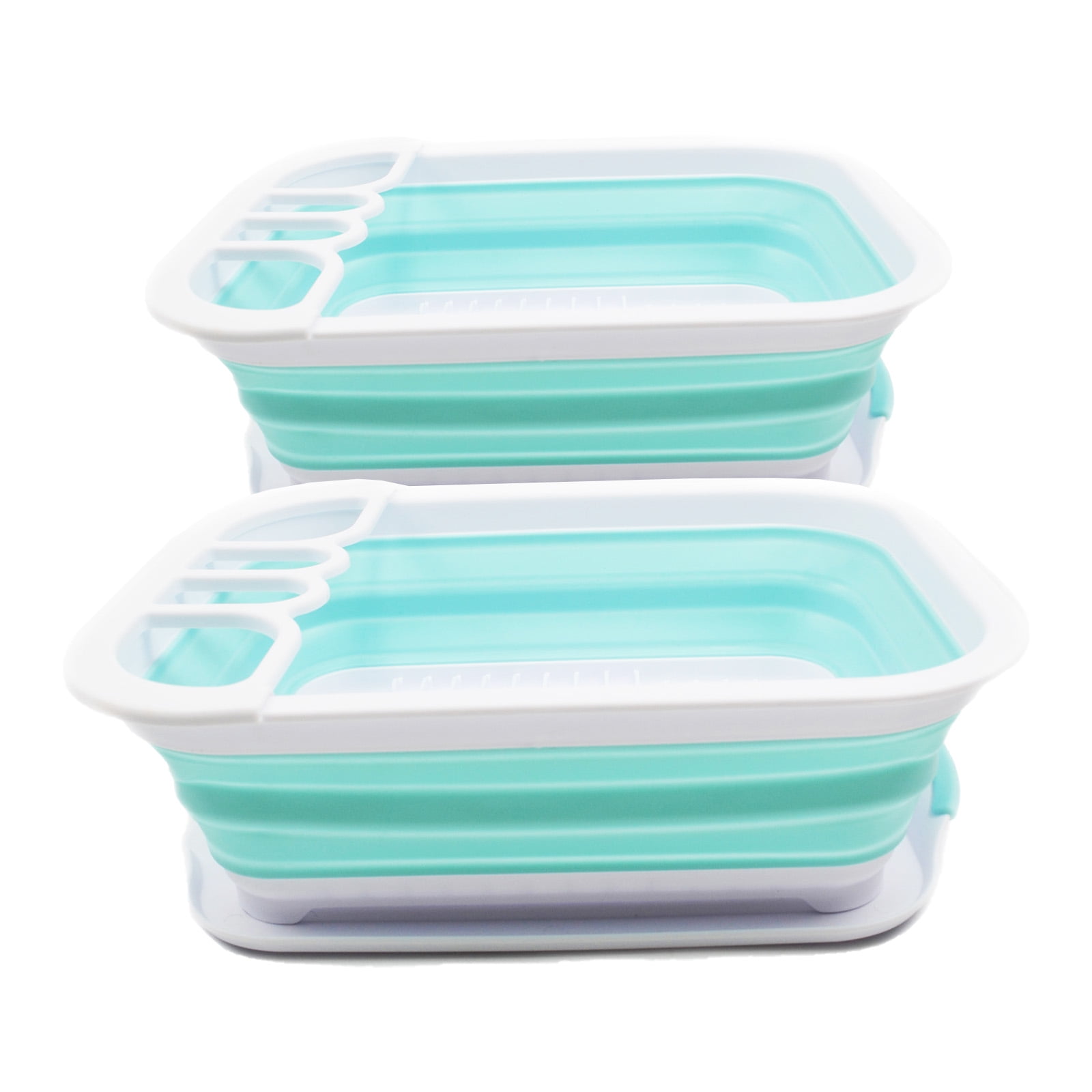 SAMMART 7.5L (2 Gallon) Collapsible Plastic Dish Drainer with Drainer ...