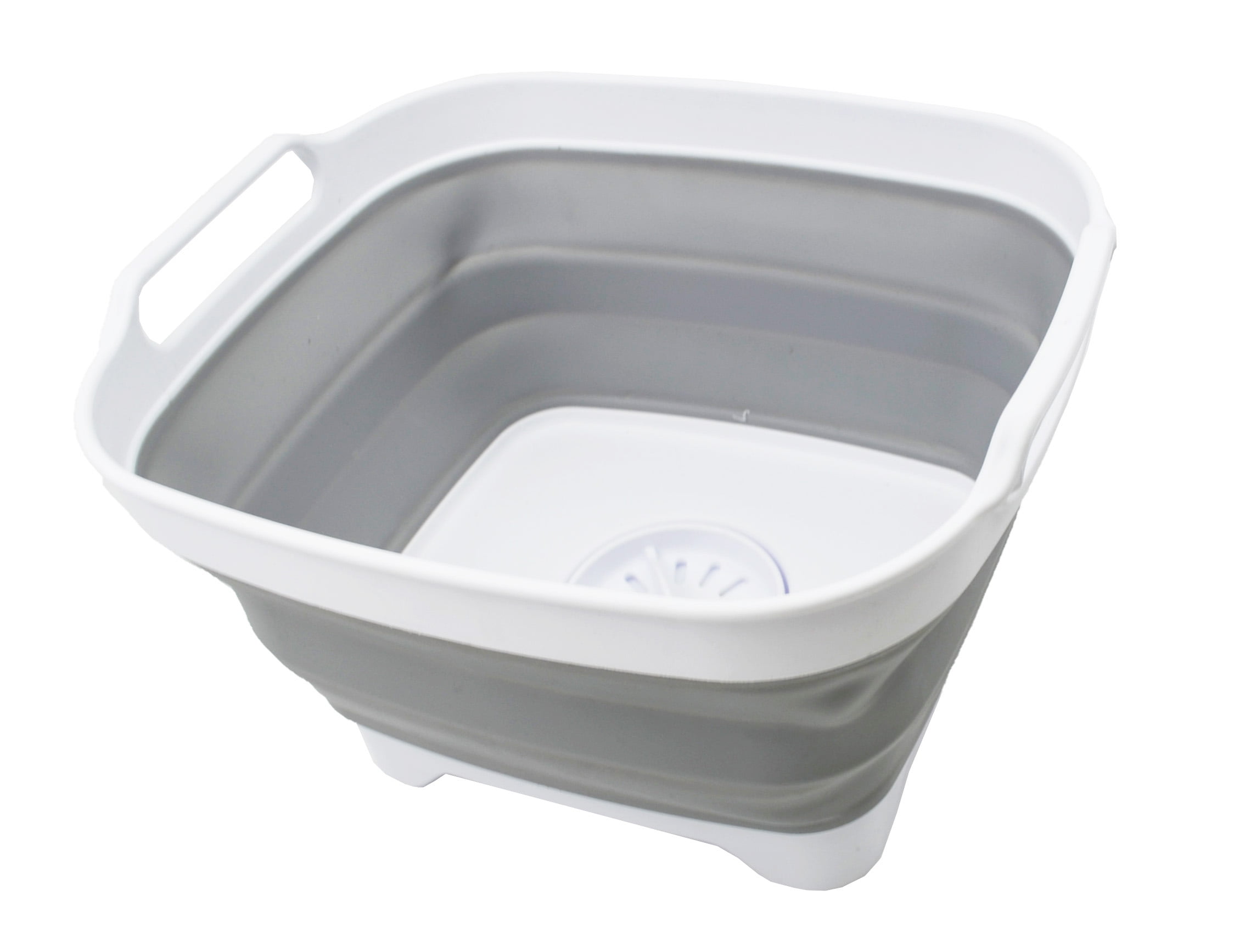 SAMMART 7.5L Collapsible Dishpan - Foldable Basin with Drain Plug ...