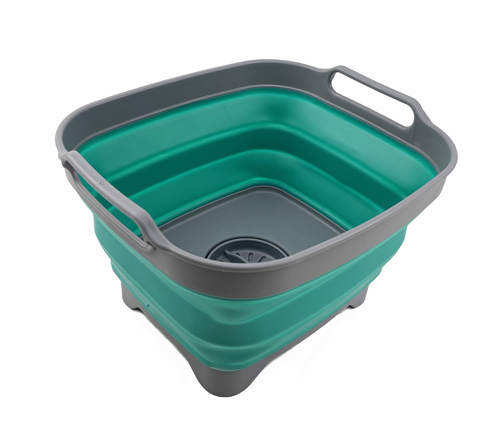 SAMMART 7.5L (2 gallons) Collapsible Plastic Dishpan with Draining Plug ...