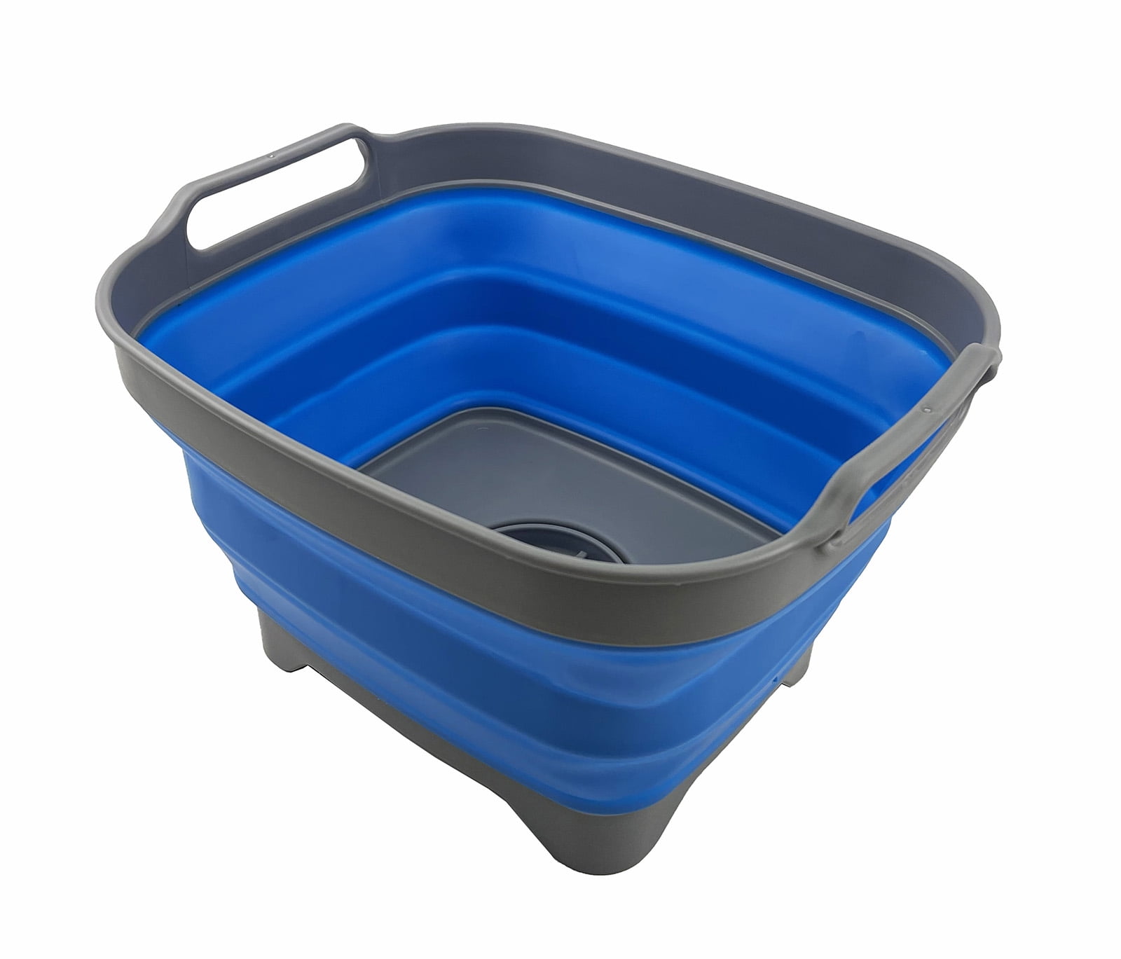 SAMMART 7.5L (2 gallons) Collapsible Plastic Dishpan with Draining Plug ...