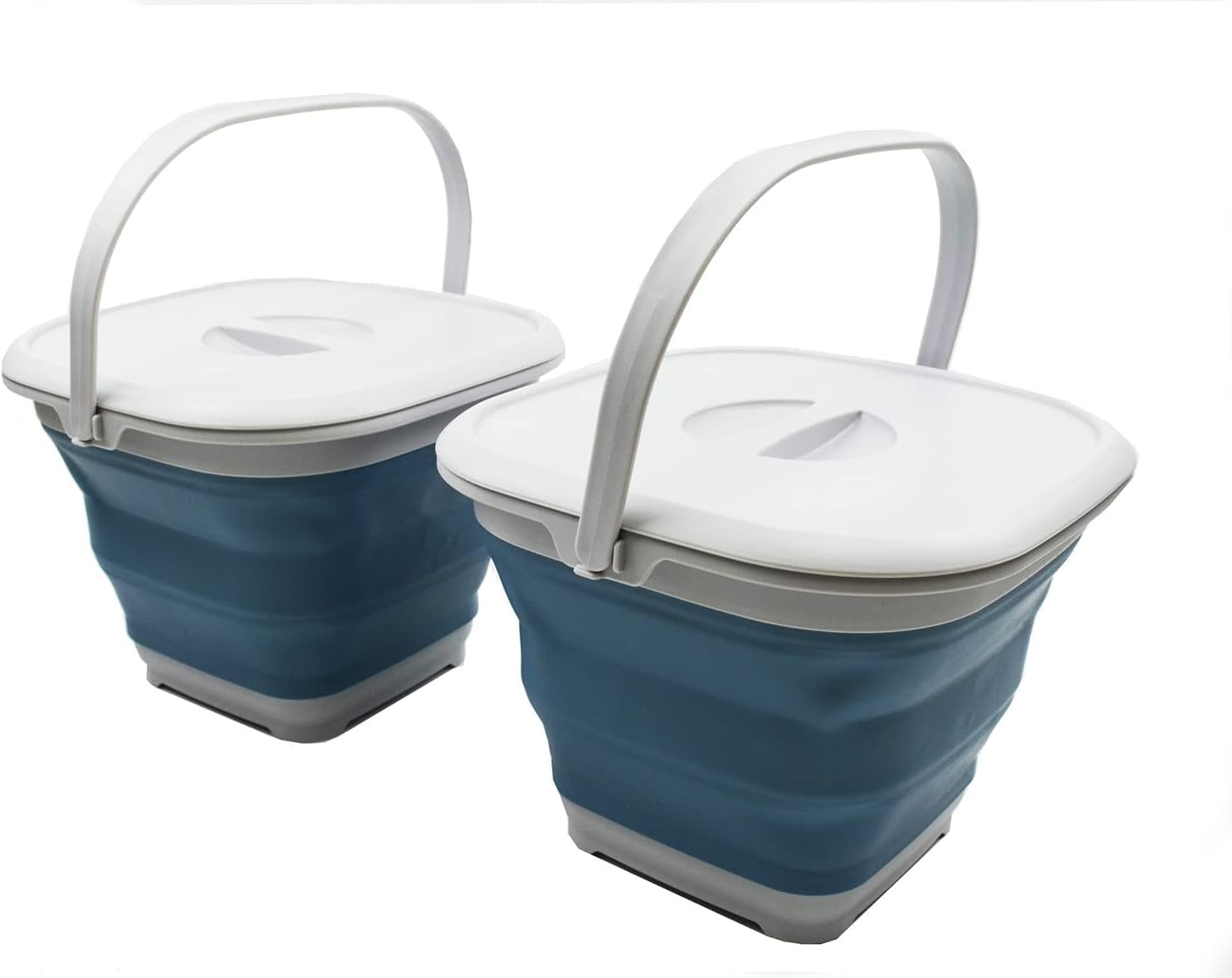 SAMMART 8.5L (2.2 Gallon) Collapsible Square Handy Bucket with Lid ...