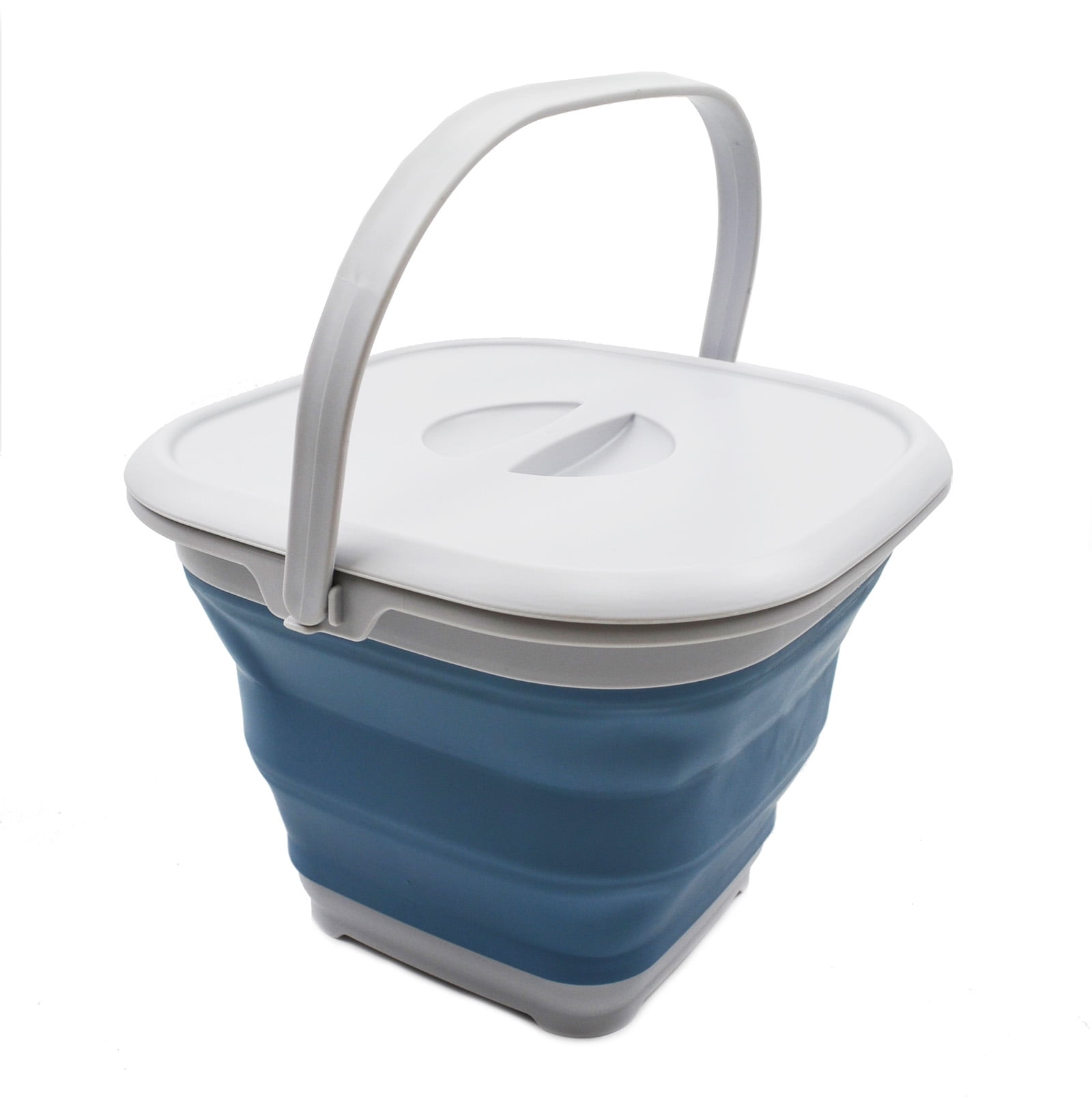SAMMART 8.5L (2.2 Gallon) Collapsible Square Handy Bucket with Lid ...