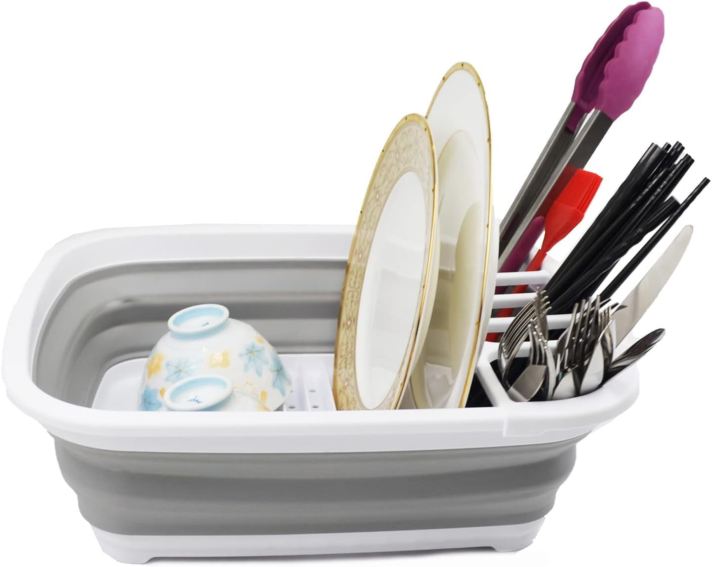 SAMMART 8L (2.1 gallons) Collapsible Plastic Dish Drainer/Dish Rack ...