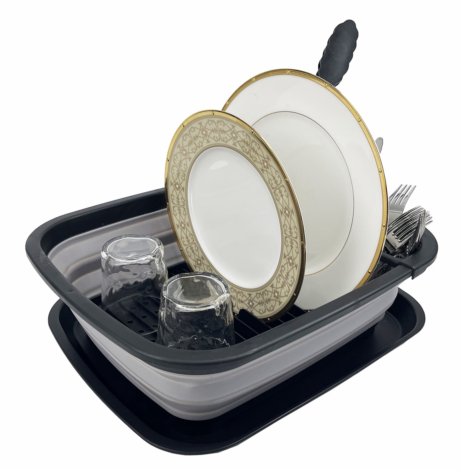 SAMMART 8L (2.11Gallons) Collapsible Dish Drainer with Drainer Board ...