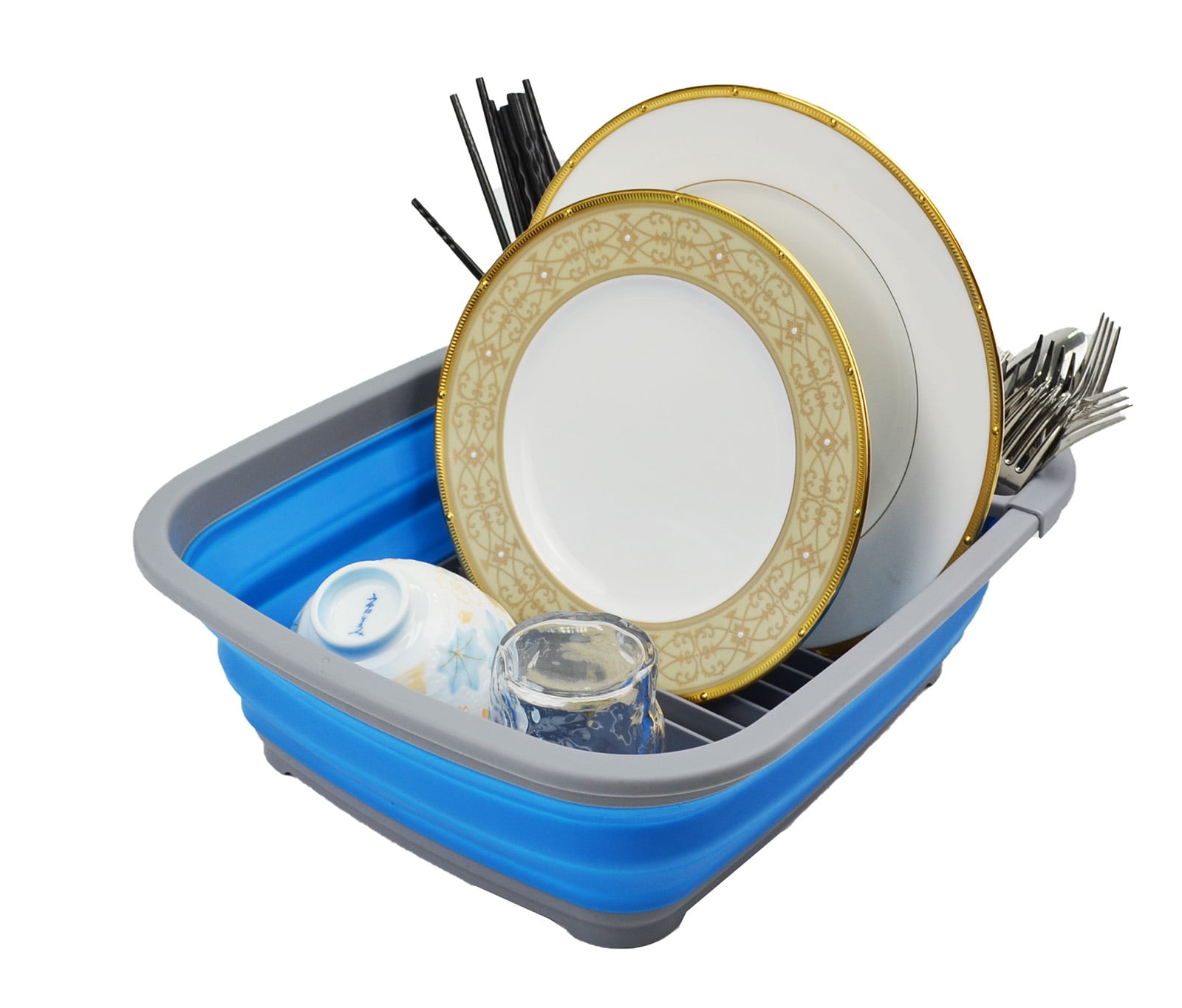 SAMMART 8L (2.11Gallons) Collapsible Dish Drainer - Foldable Drying ...