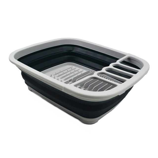 SAMMART 8L Collapsible Plastic Dish Drainer - Foldable Rack - Portable ...