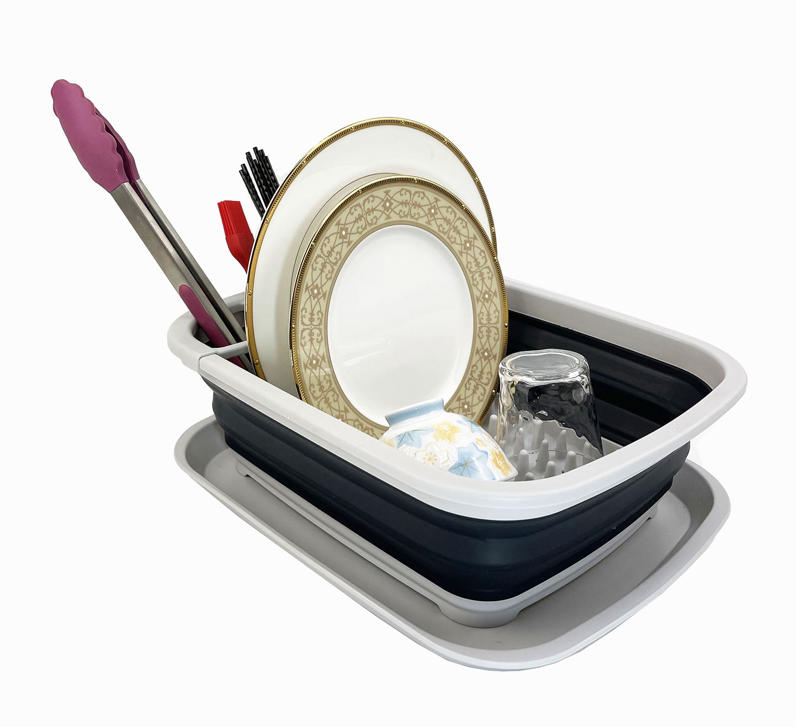 SAMMART - 8L (2.11Gallons) Collapsible Plastic Dish Drainer with ...