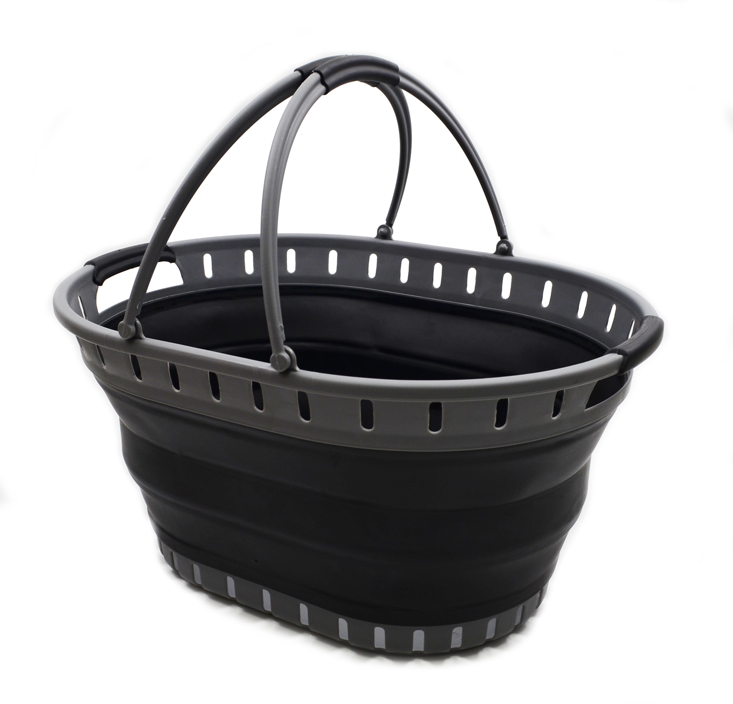 SAMMART Collapsible Plastic Laundry Basket - Foldable Pop Up Storage ...
