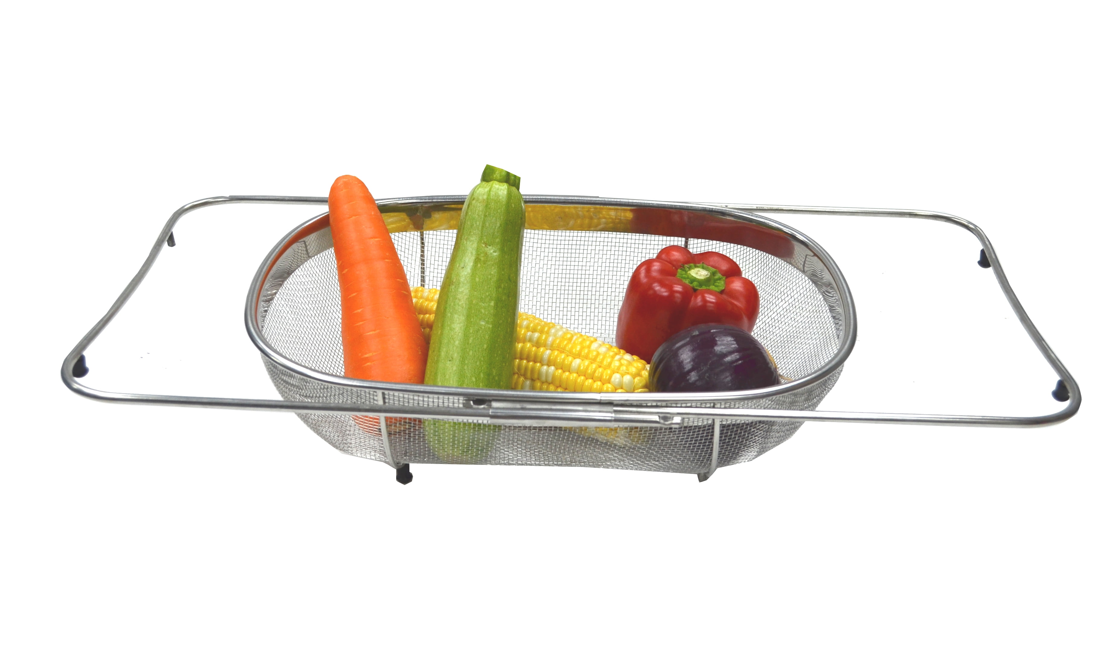 SAMMART Expandable Over The Sink Oval Colander / Mesh Strainer Basket ...