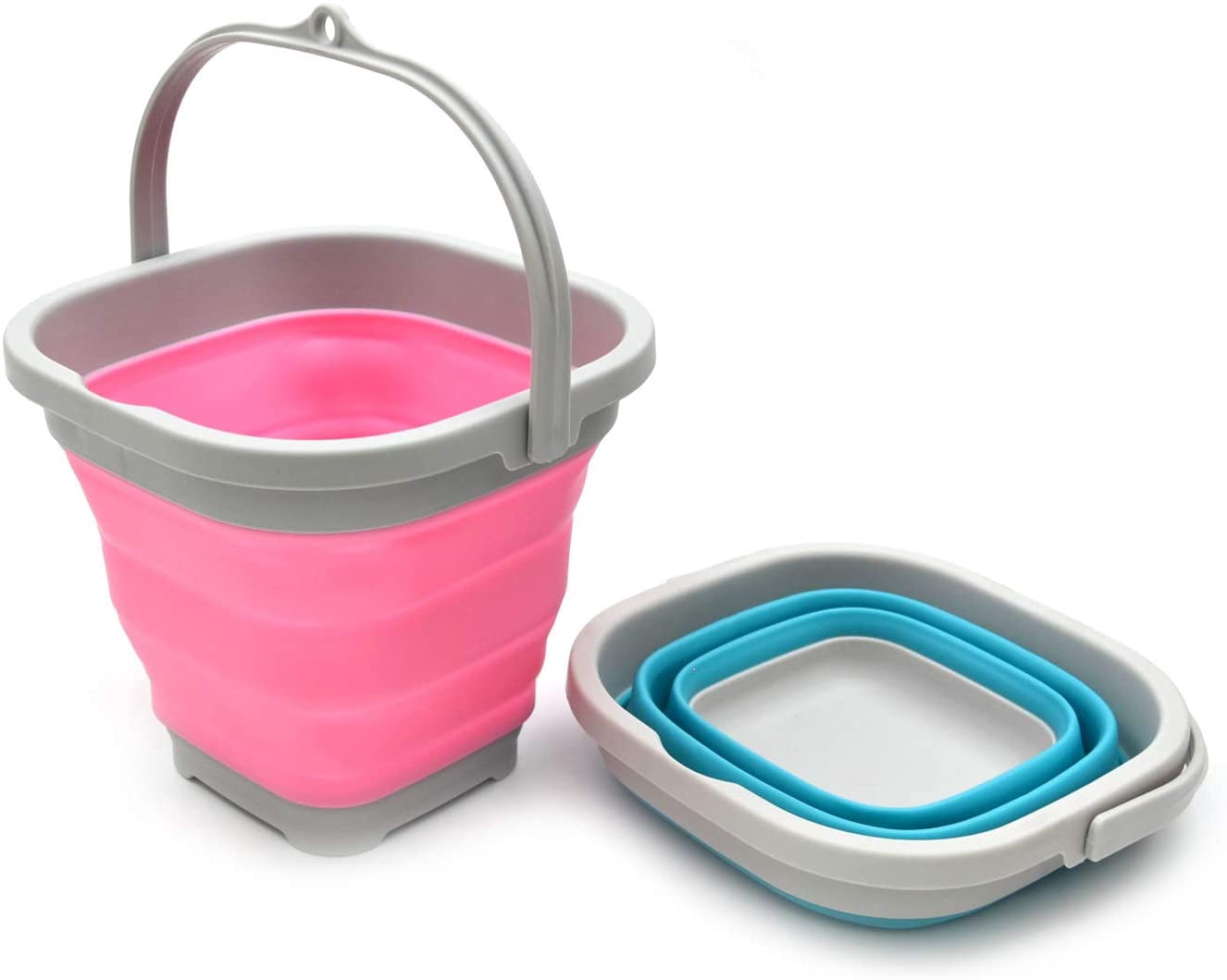 SAMMART Set of 2 - 2.6L (0.68 Gallon) Super Mini Sqare Collapsible ...