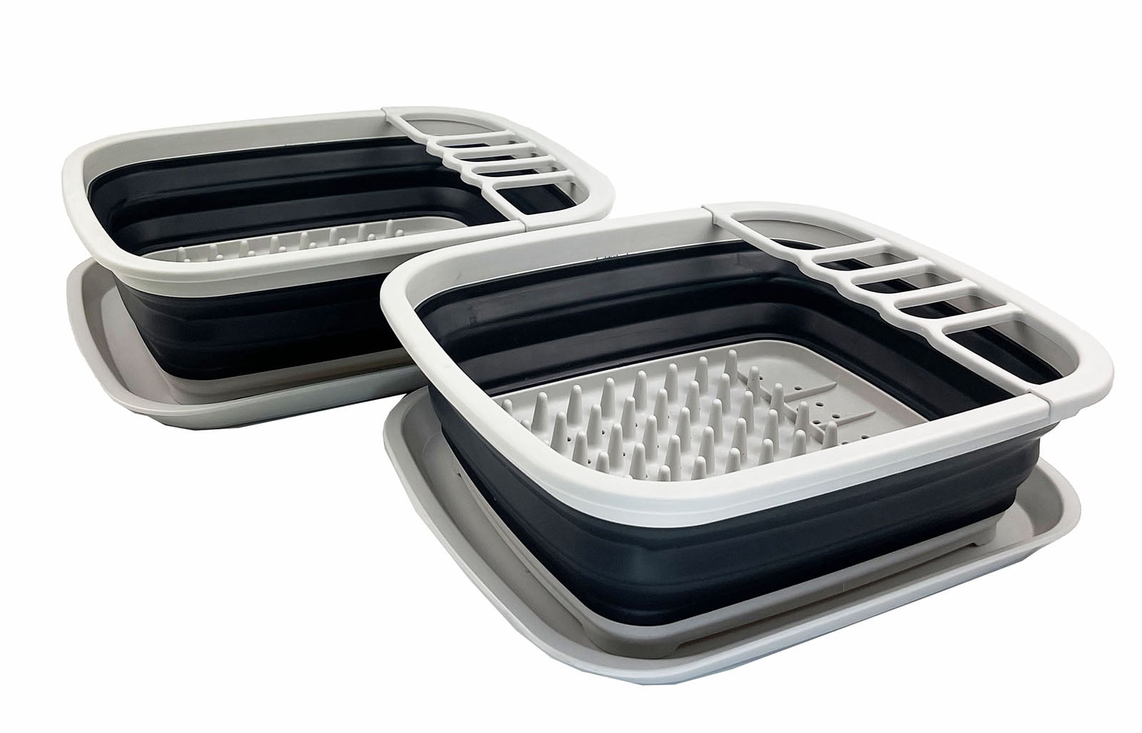 SAMMART Set of 2 8L (2.11Gallons) Collapsible Plastic Dish Drainer with ...