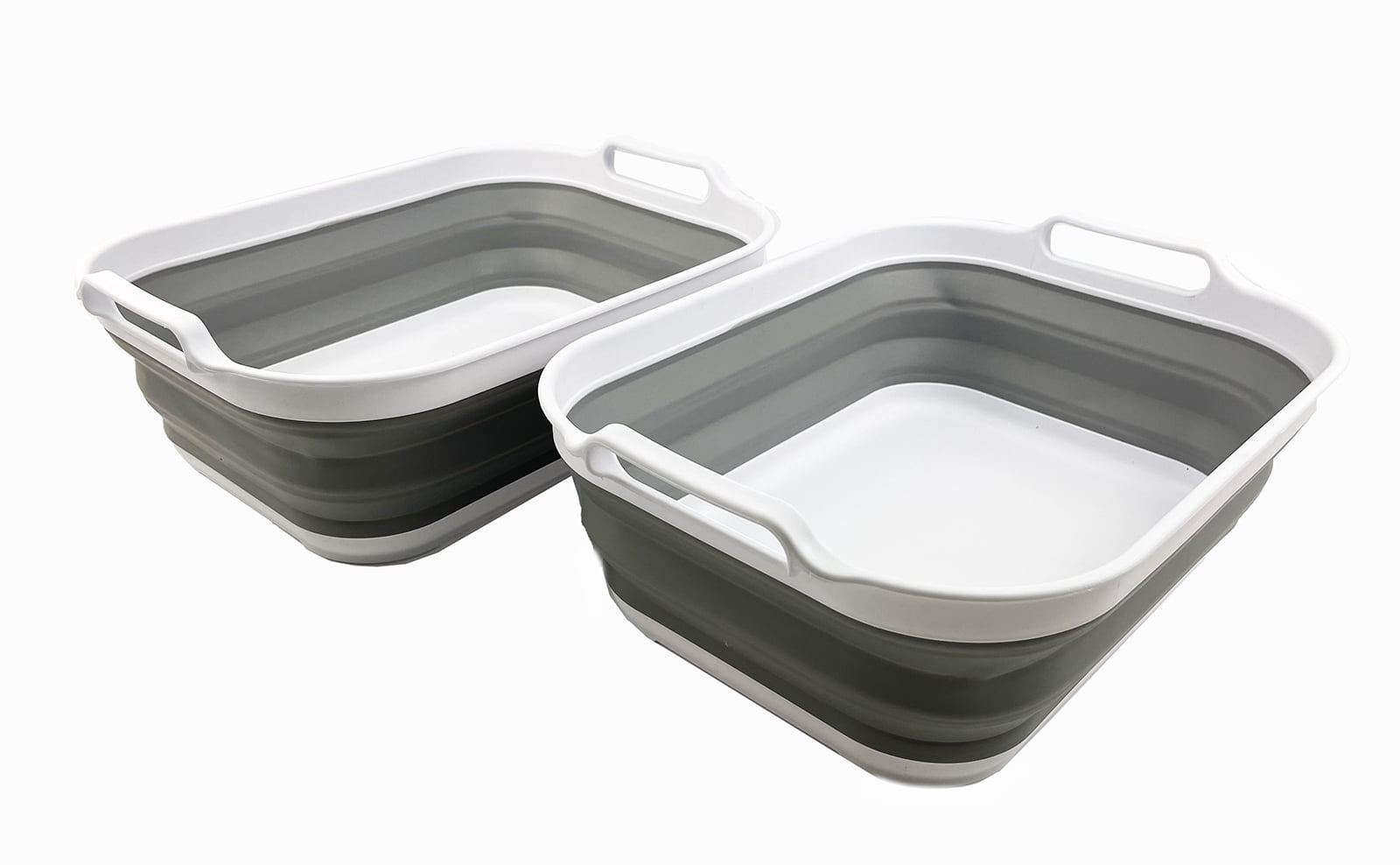 SAMMART Set of 2 Collapsible Washing Tub with Handle 13L (3.4 Gallon ...