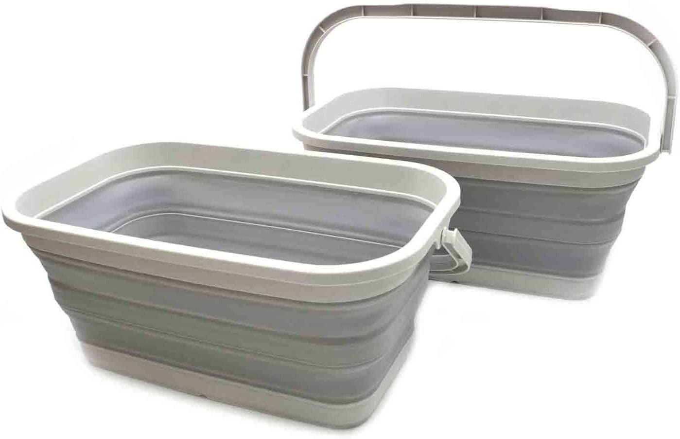 SAMMART Set of 2-11.6L (3.06 Gallon) Collapsible Rectangular Handy ...