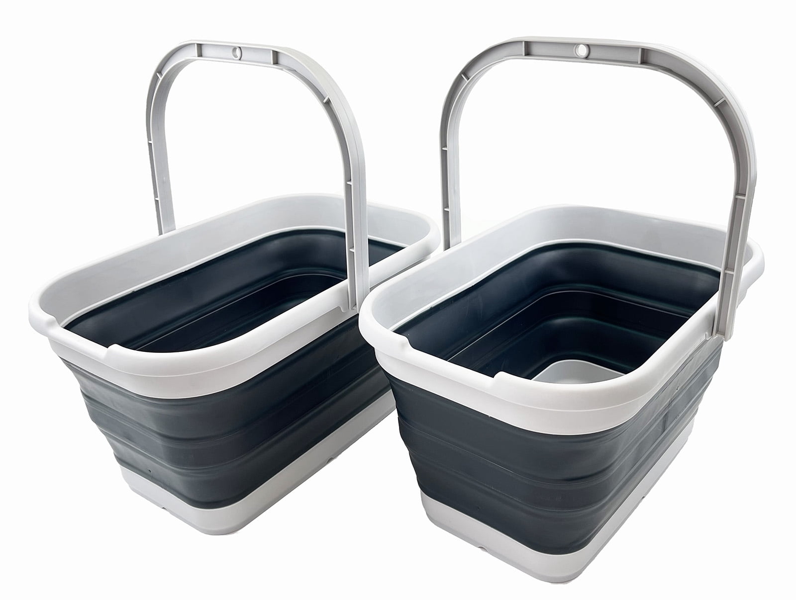 SAMMART Set of 2 12L (3.1 gallon) Collapsible Rectangular Handy Basket ...