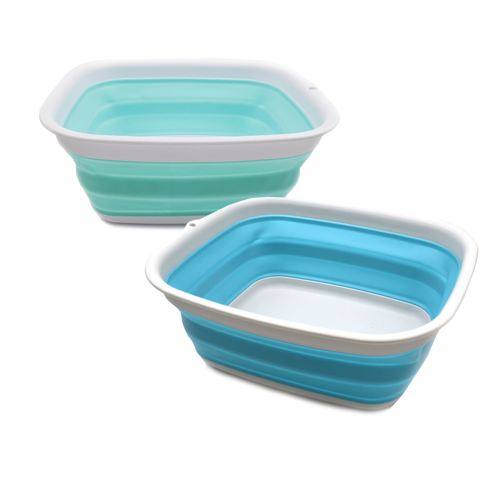 SAMMART Set of 2 Collapsible Tub (9.45L + 7.7L) - Portable Outdoor ...