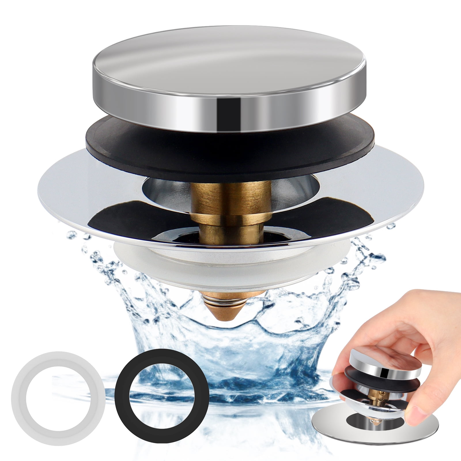 SAMODRA Universal Bathtub Drain Stopper, Pop Up Bath Tub Drain Stoppers ...