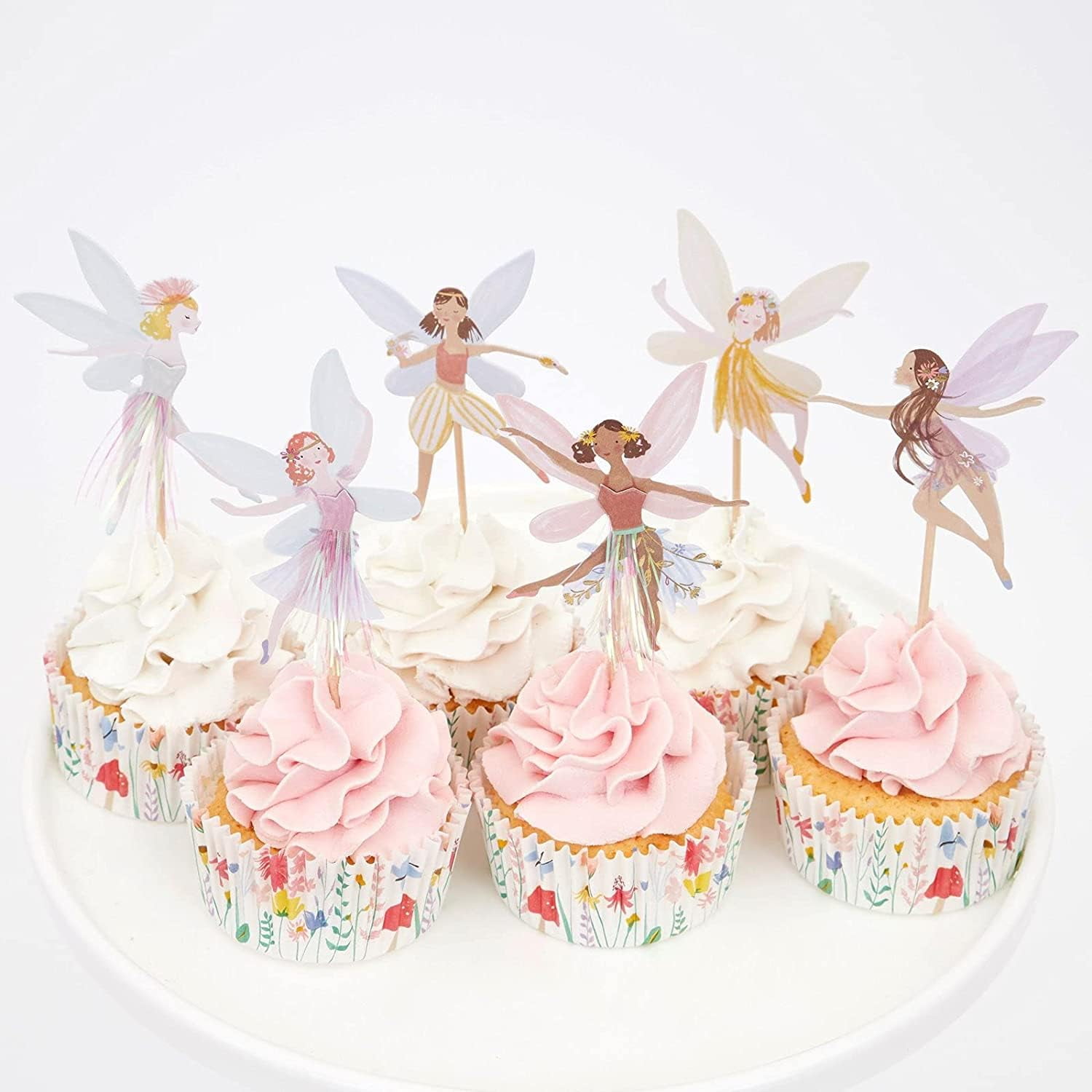 SAMOKA Fairy Cupcake Topper,24 PCS Birthday TVS1 Party Cupcake Topper,Fairy Theme Party ...