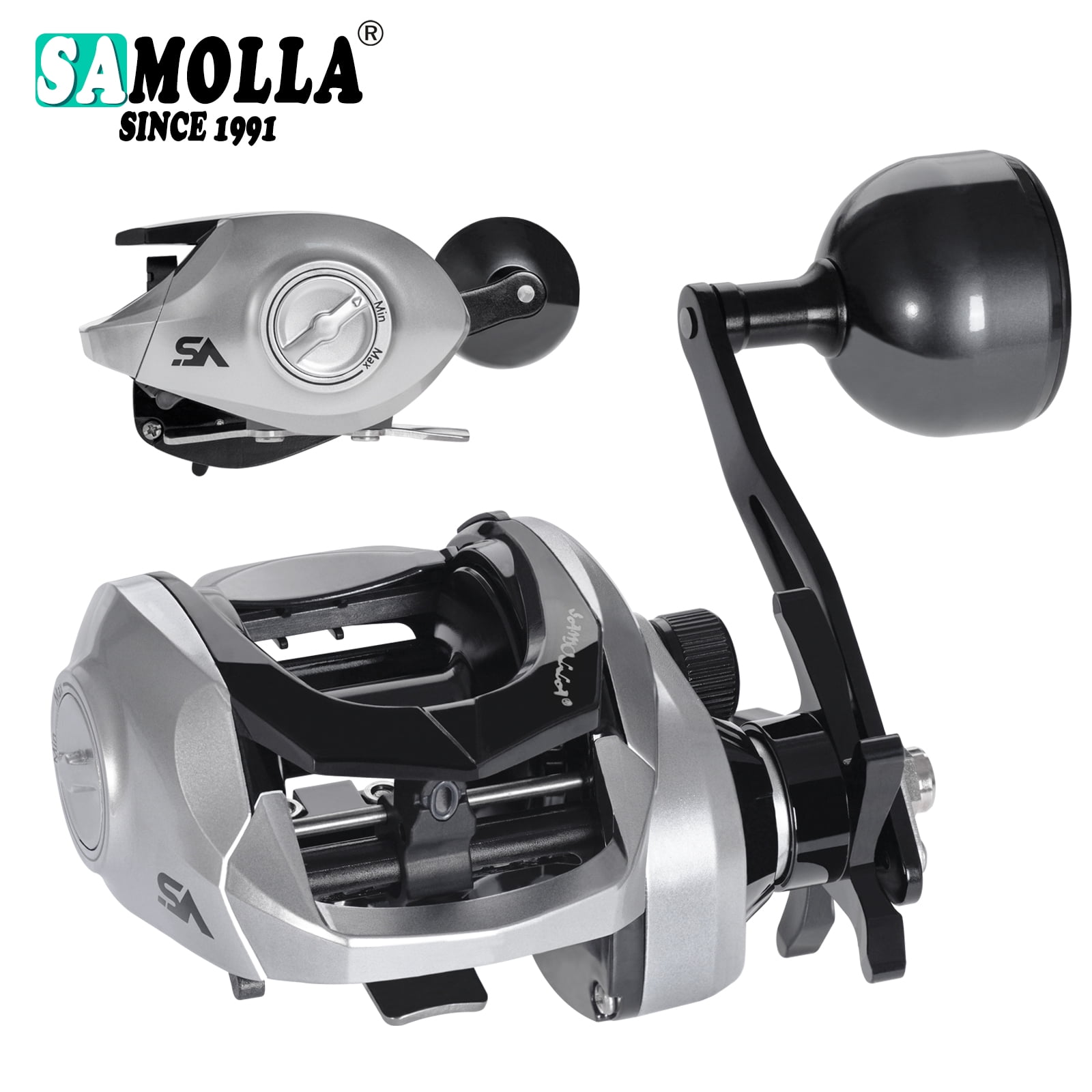 SAMOLLA Large New Baitcasting Fishing Reel Saltwater Waterproof Sea ...