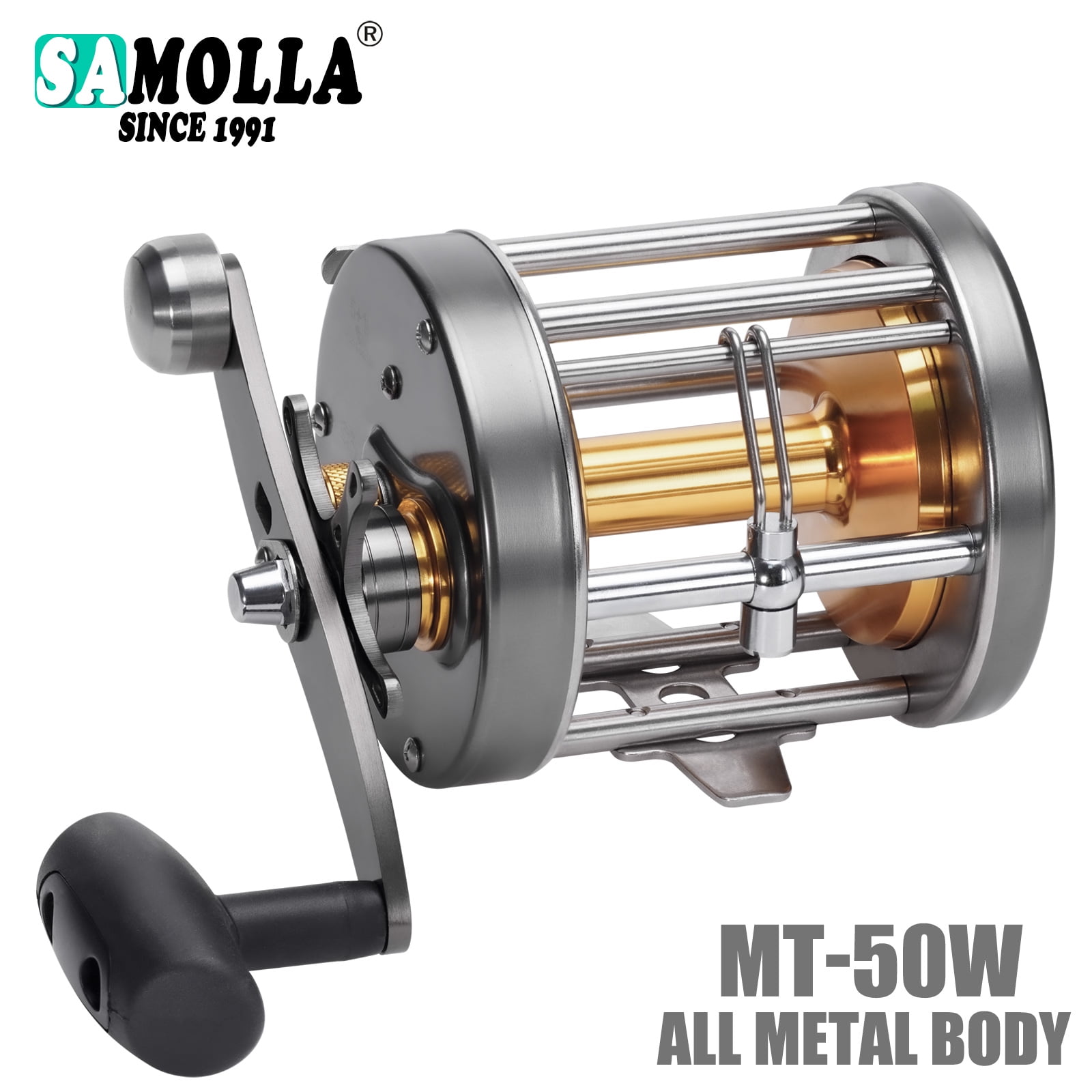 SAMOLLA Trolling Fishing Reel 50W Series Stainless Steel Main Body ...