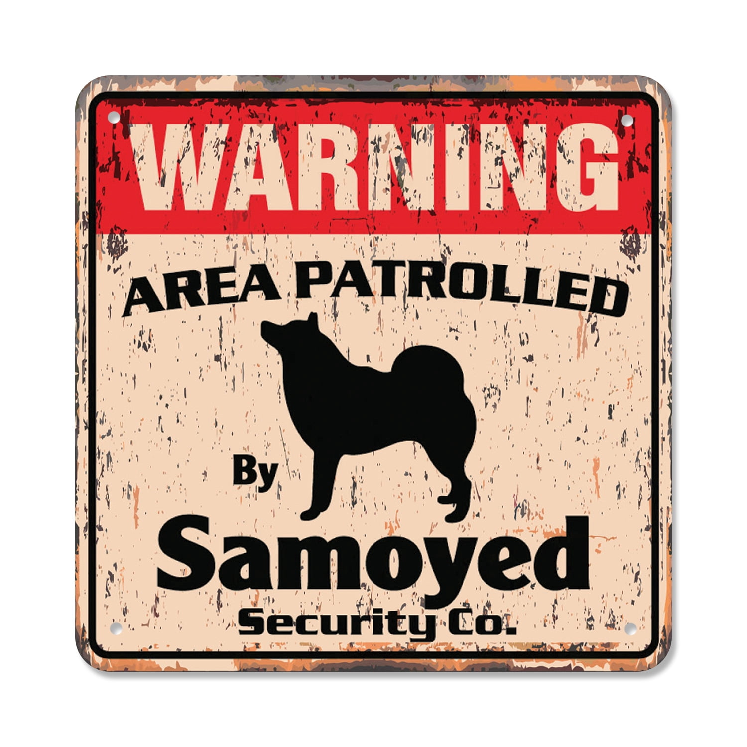 SAMOYED Vintage Security Sign Area Patrolled pet kid dog warning guard ...