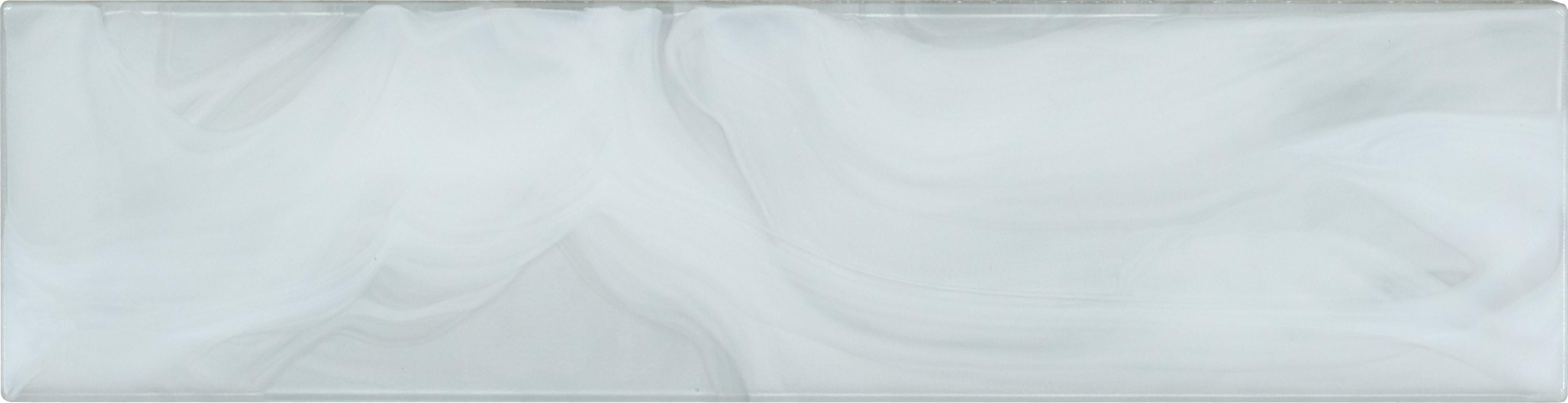 SAMPLE-Barc Birch Grey 3-in. x 12-in. Marble Look Subway Polished Glass ...