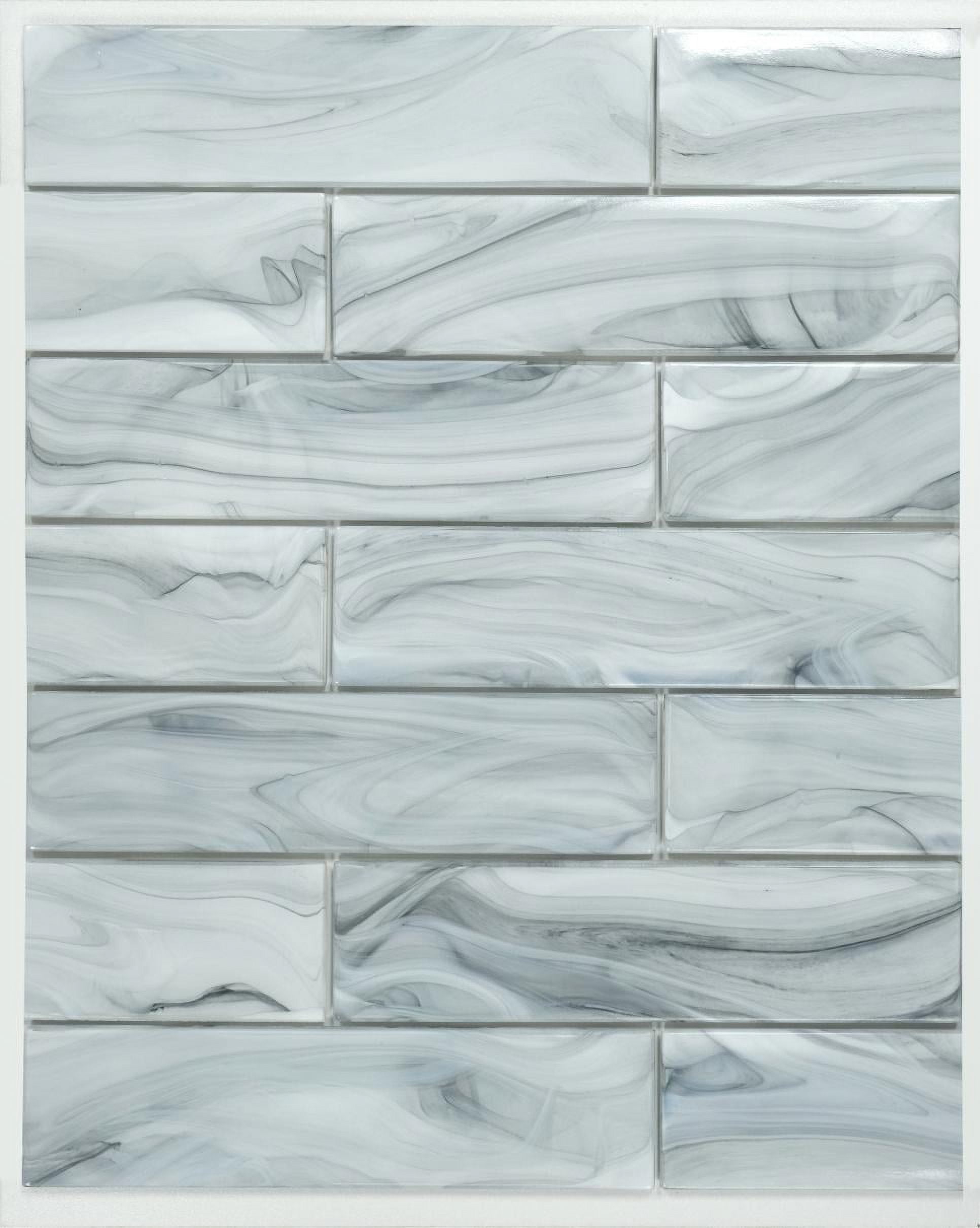 SAMPLE-Barc Sequioa Blue 3-in. x 12-in. Marble Look Subway Polished ...