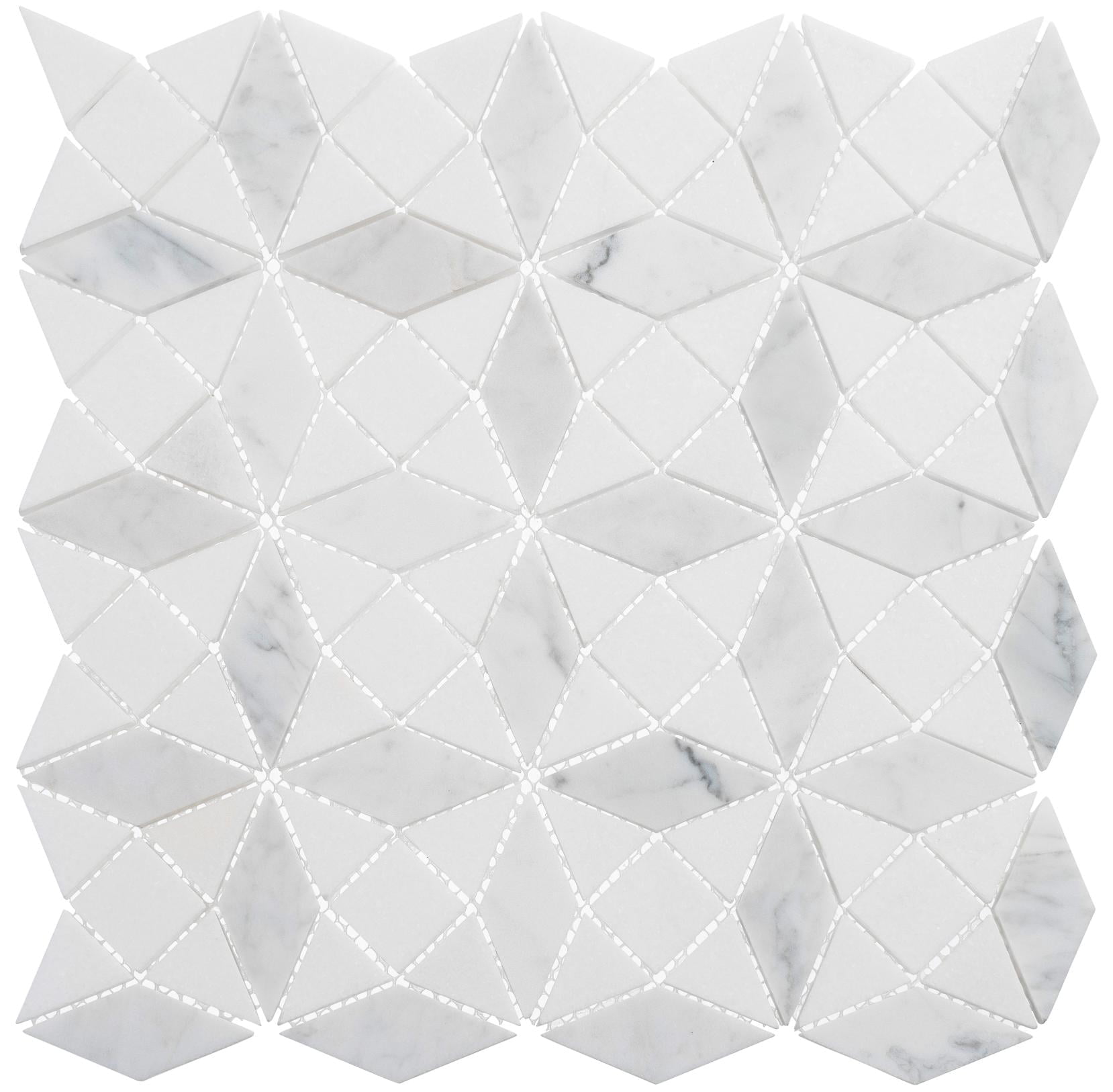 SAMPLE-Cimarron Flakes Gray Geometric Polished Natural Stone Mosaic ...