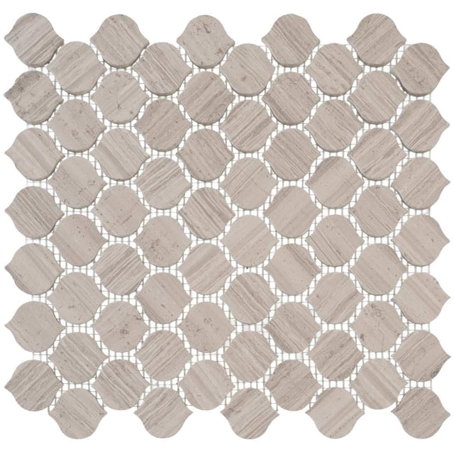 SAMPLE-Dayberry 1.5" x 1.5" Marble Arabesque Wall & Floor Mosaic Tile ...