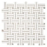 SAMPLE-Fabrique Muslin Grey 12" x 12" Stone Subway Basketweave Mosaic ...