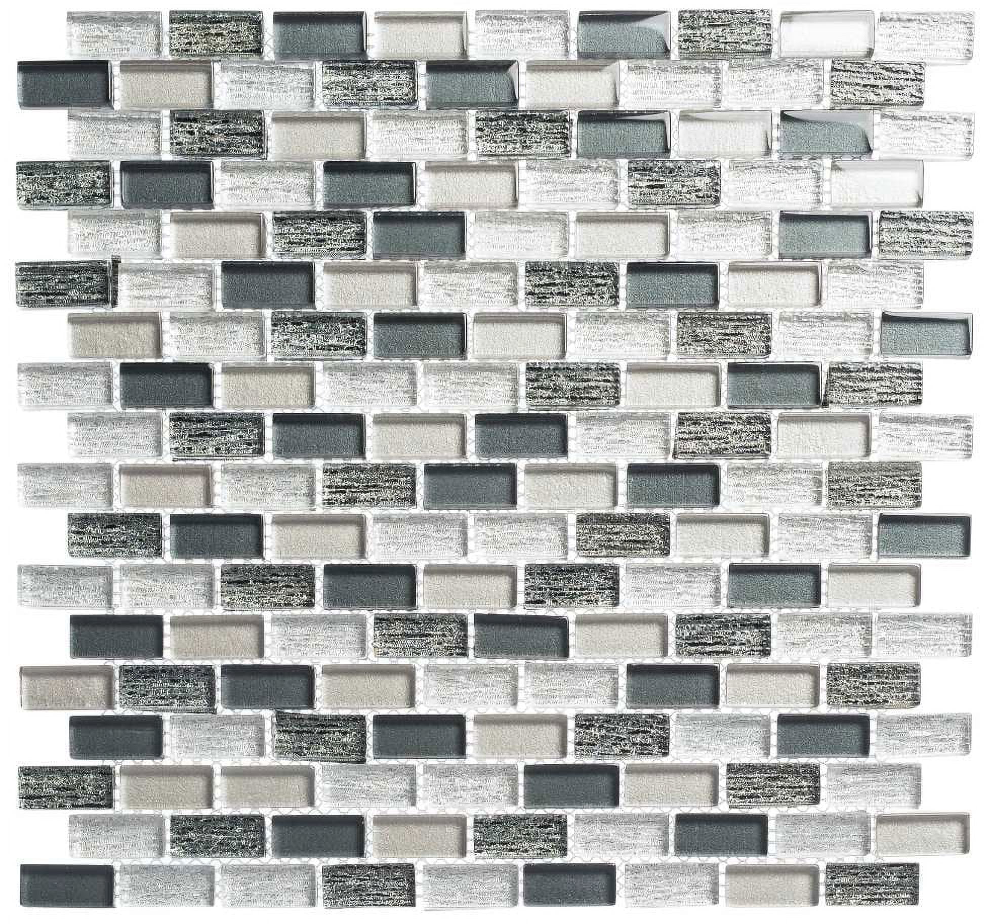 SAMPLE-Highline 0.625" x 1.25" Glass Mosaic Sheet Floor Use Tile ...