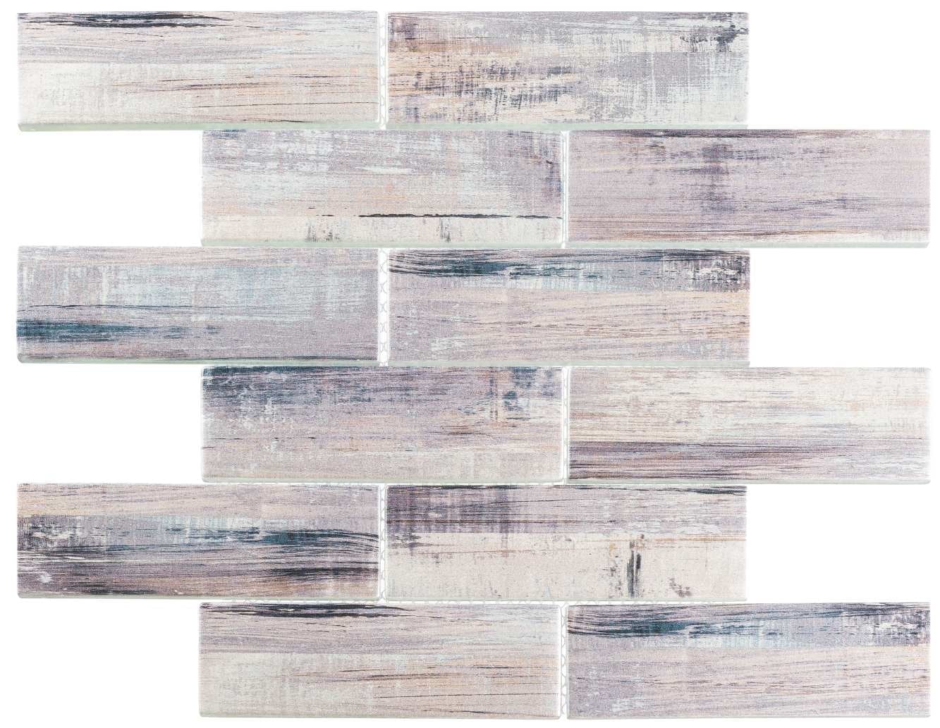SAMPLE-Jasper 2" x 6" Glass Brick Joint Mosaic Tile - Walmart.com