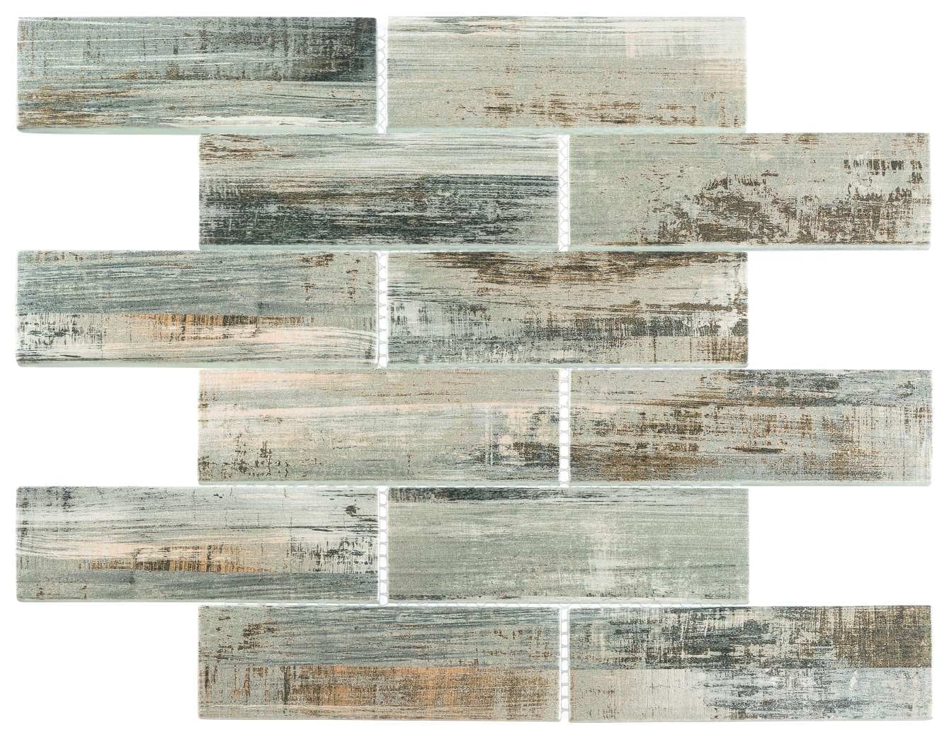 SAMPLE-Jasper 2" x 6" Glass Brick Joint Mosaic Tile - Walmart.com