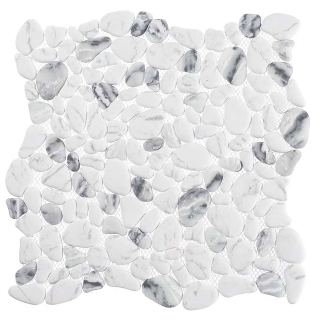 SAMPLE-Mellow Tranquil Gray Novelty Pebble Stone Look Matte Glass ...