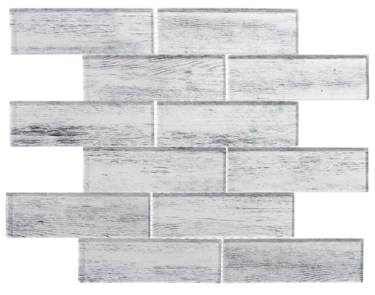 SAMPLE-Migdal Lumin Gray 2-in. x 6-in. Brick Joint Wood Look Glossy ...