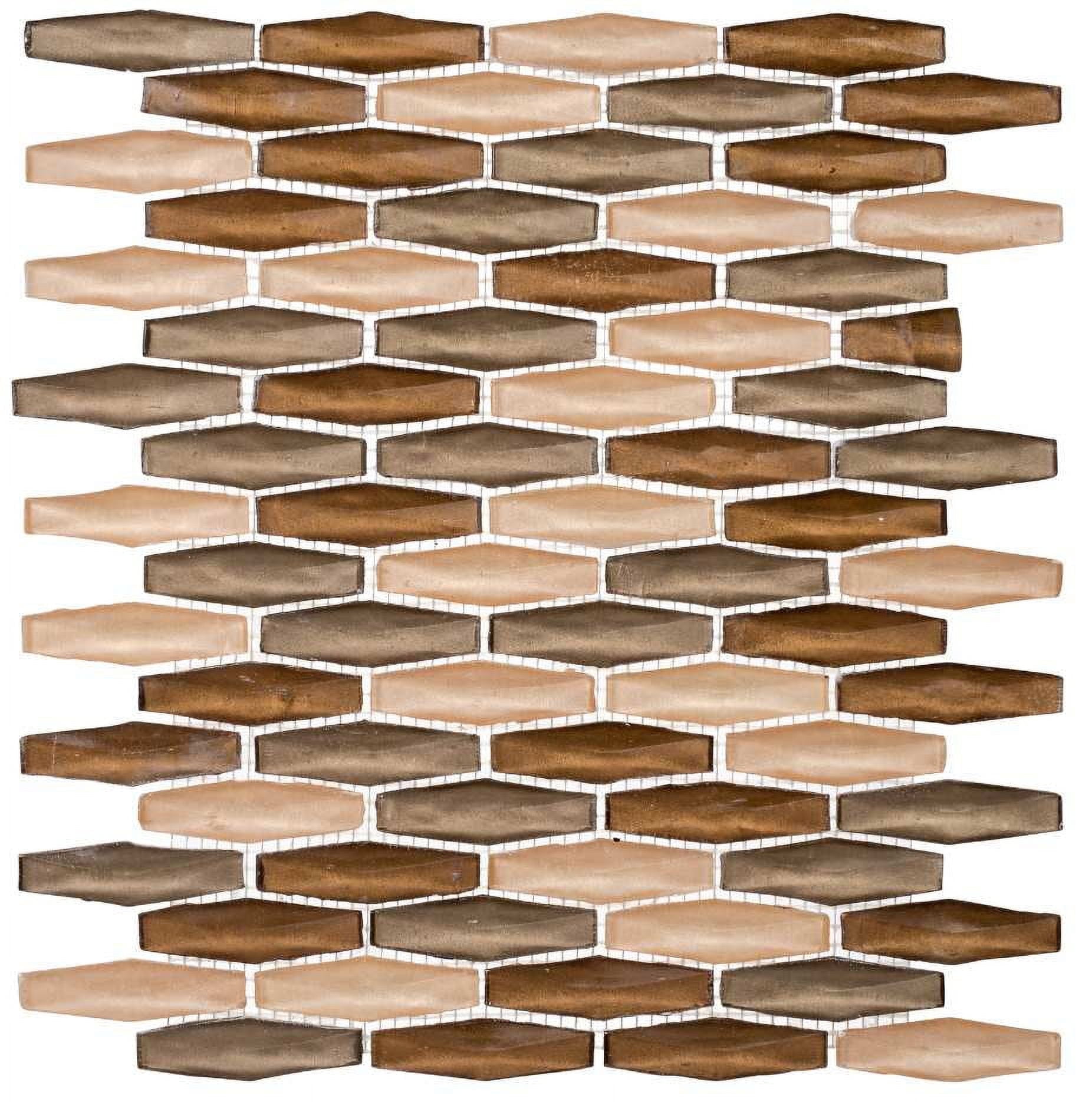 SAMPLE-Rhapsody Excitement Brown 3-in. Novelty Polished Glass Mosaic ...