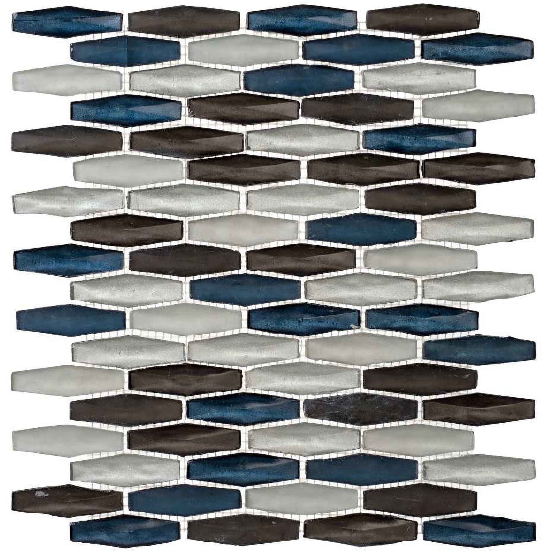 SAMPLE-Rhapsody Boheme Blue Brown 3-in. Novelty Polished Glass Mosaic ...