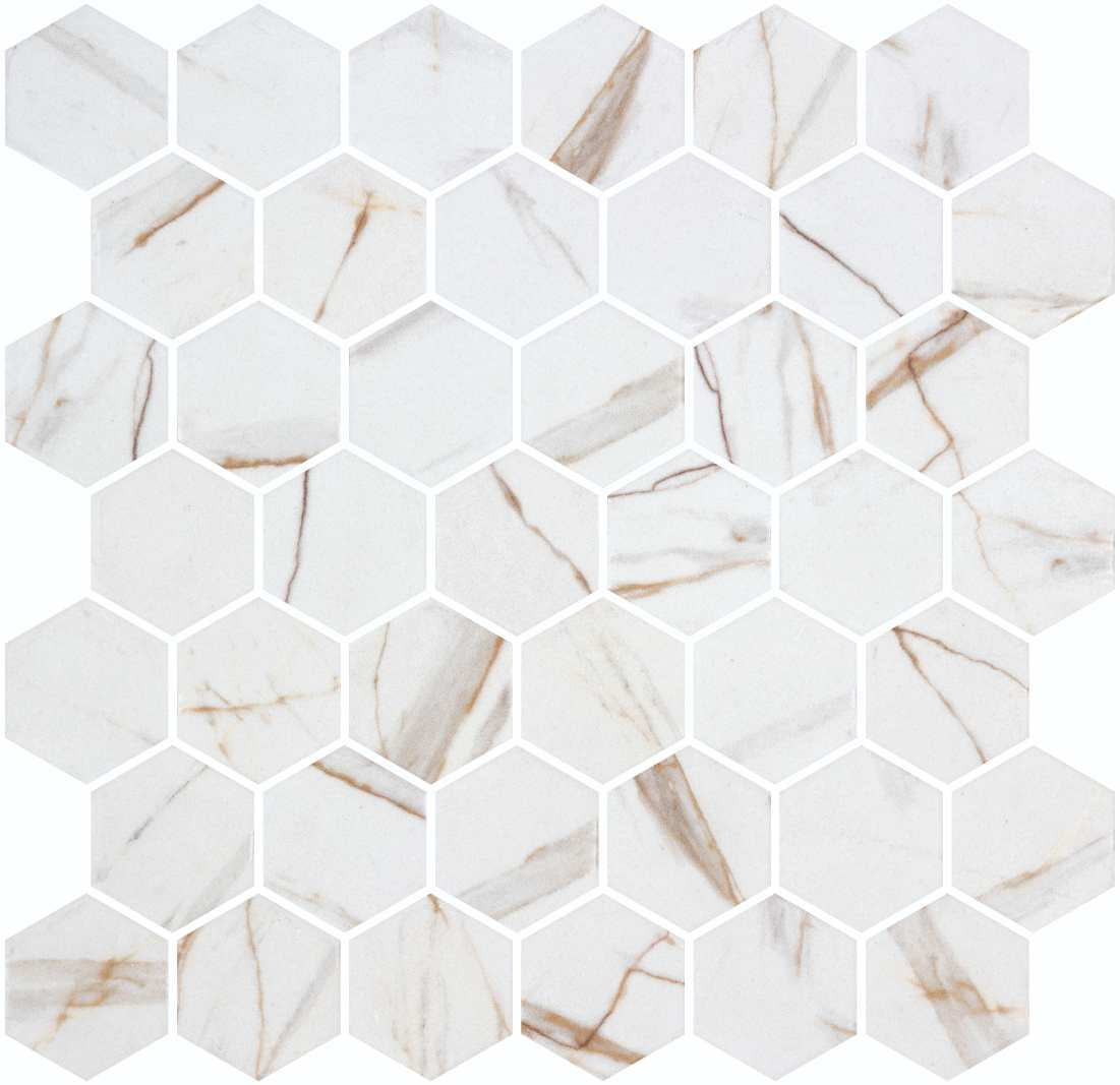 SAMPLE-Sculpt 2-in. Honeycomb Marble Look Matte Glass Mosaic Wall & Floor Tile - Walmart.com