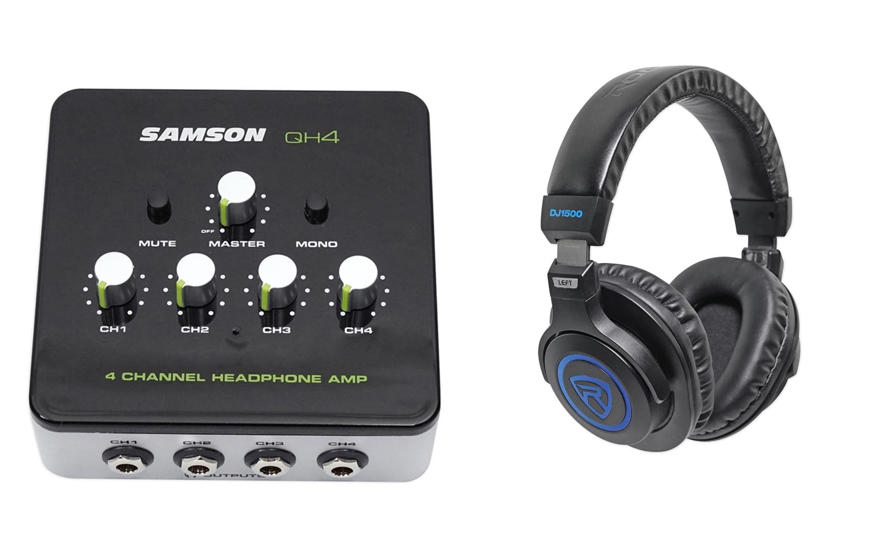 SAMSON QH4 4-Ch Stereo Studio Monitoring Headphone Amplifier Amp+DJ ...