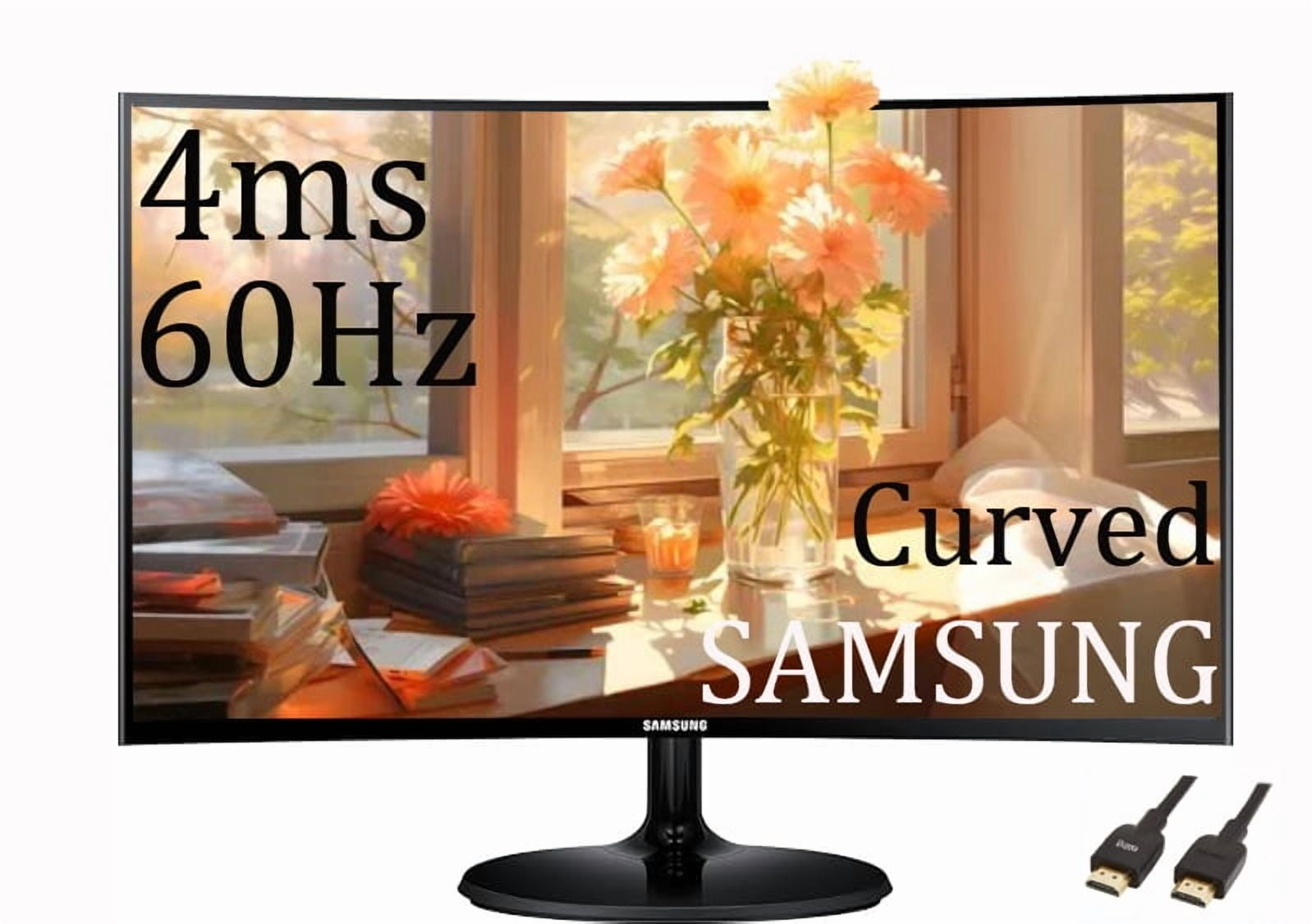 SAMSUNG 24" 390C Series LED FHD Curved Monitor, 60Hz Refresh Rate, 4ms ...