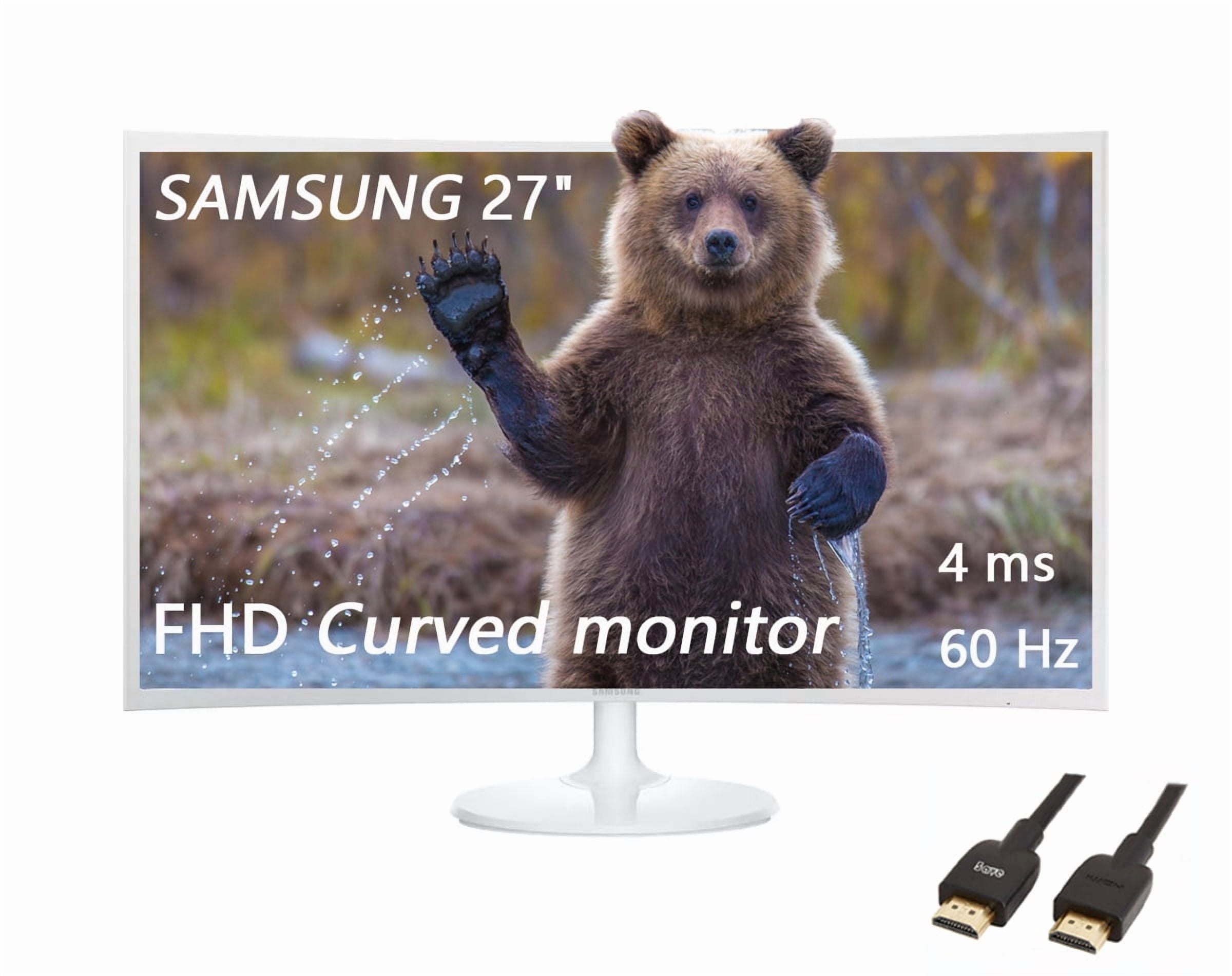 SAMSUNG 27" Curved LED Monitor, Widescreen FHD (1920x1080) Display, 60 ...