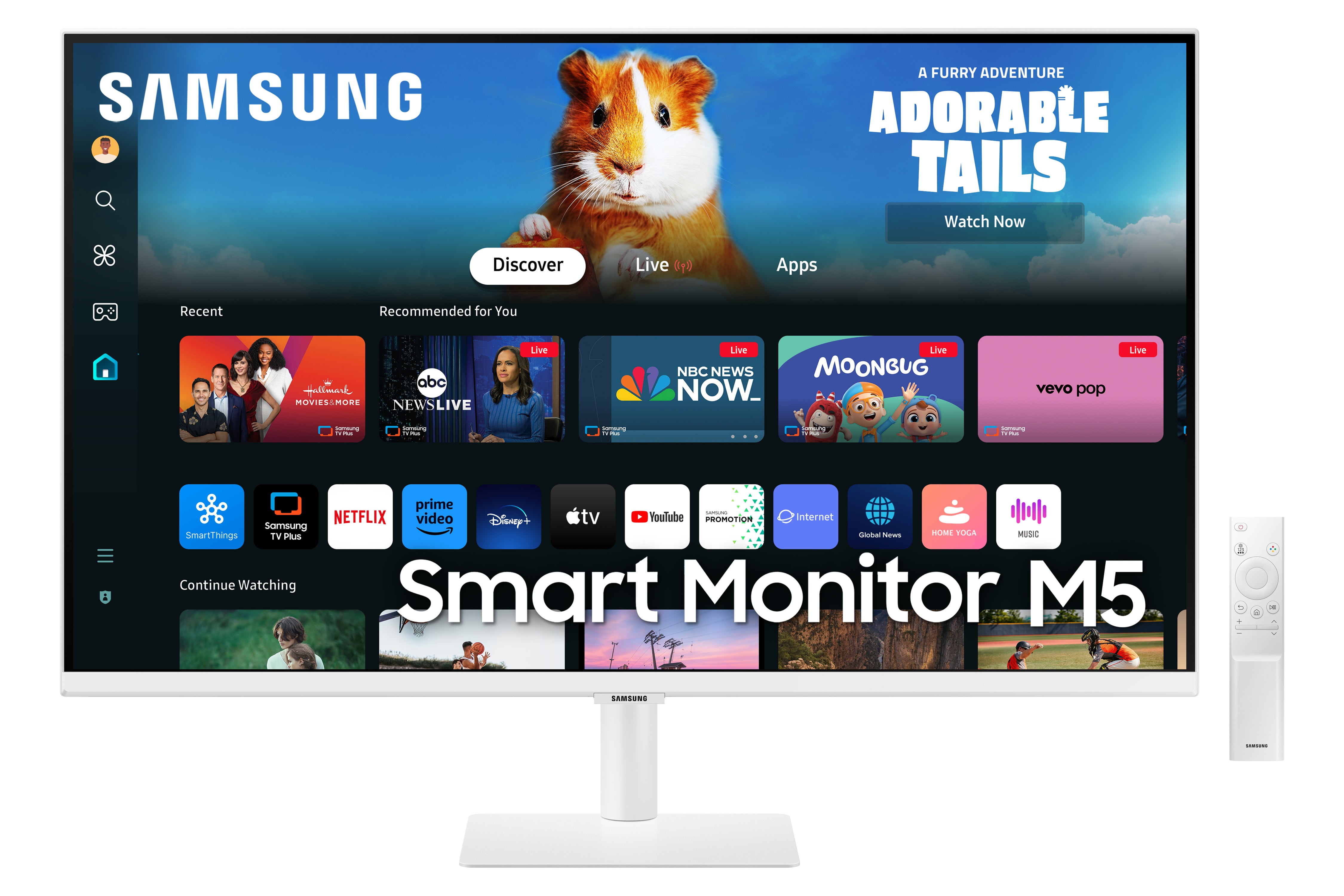 SAMSUNG 32" Smart Monitor M5 (M50D) FHD with Streaming TV and Speakers ...